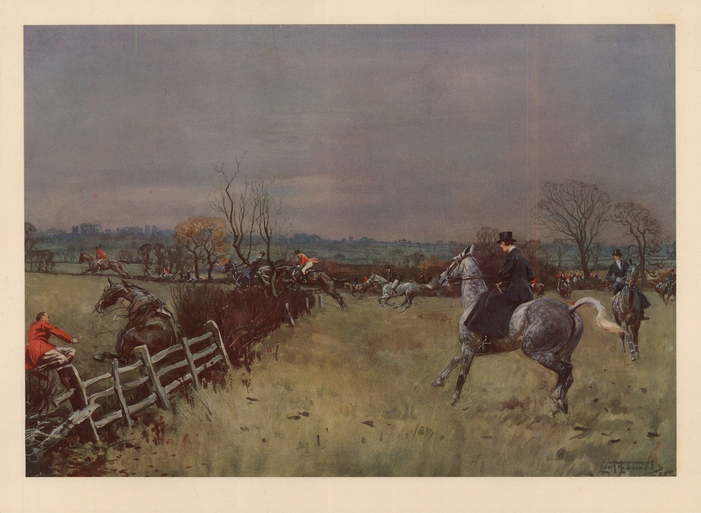Lionel Edwards, Fox Hunting - Grafton Hunt, 1927 | The Map House