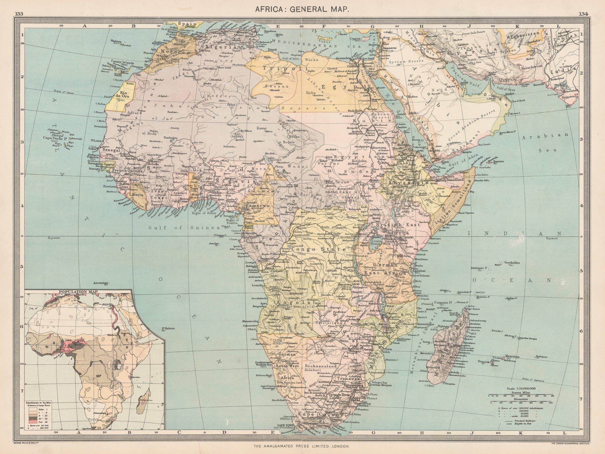 George Philip & Son Ltd., Africa, 1910 (c.) | The Map House