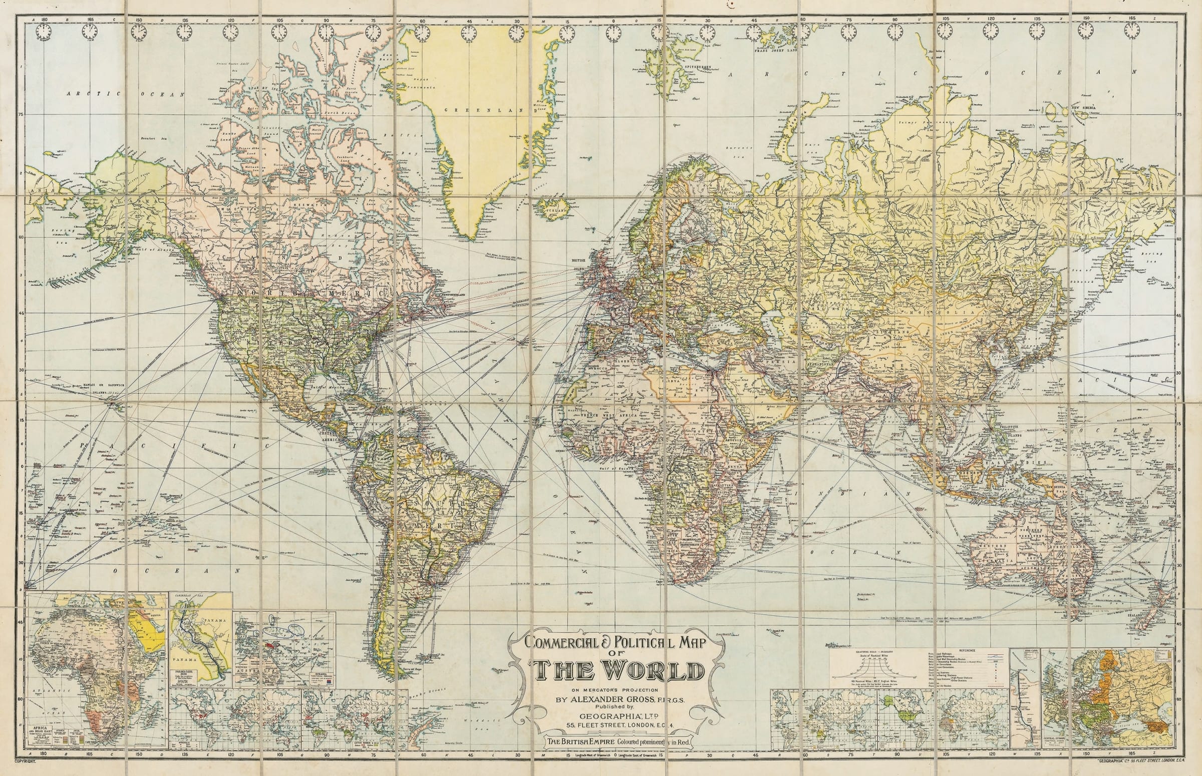 Alexander Gross, Commercial & Political Map of the World, 1920 | The ...