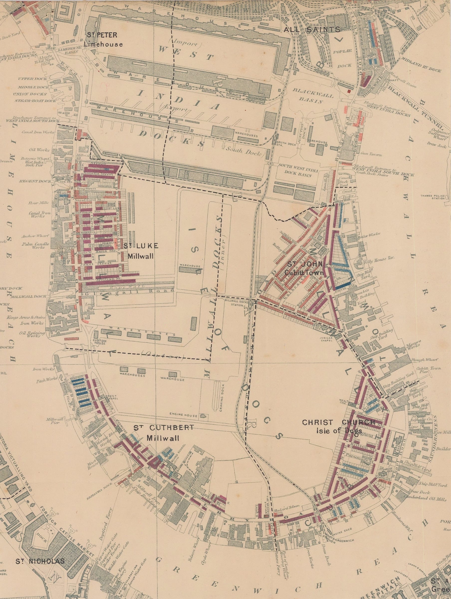 Charles Booth, Isle of Dogs, 1902 | The Map House