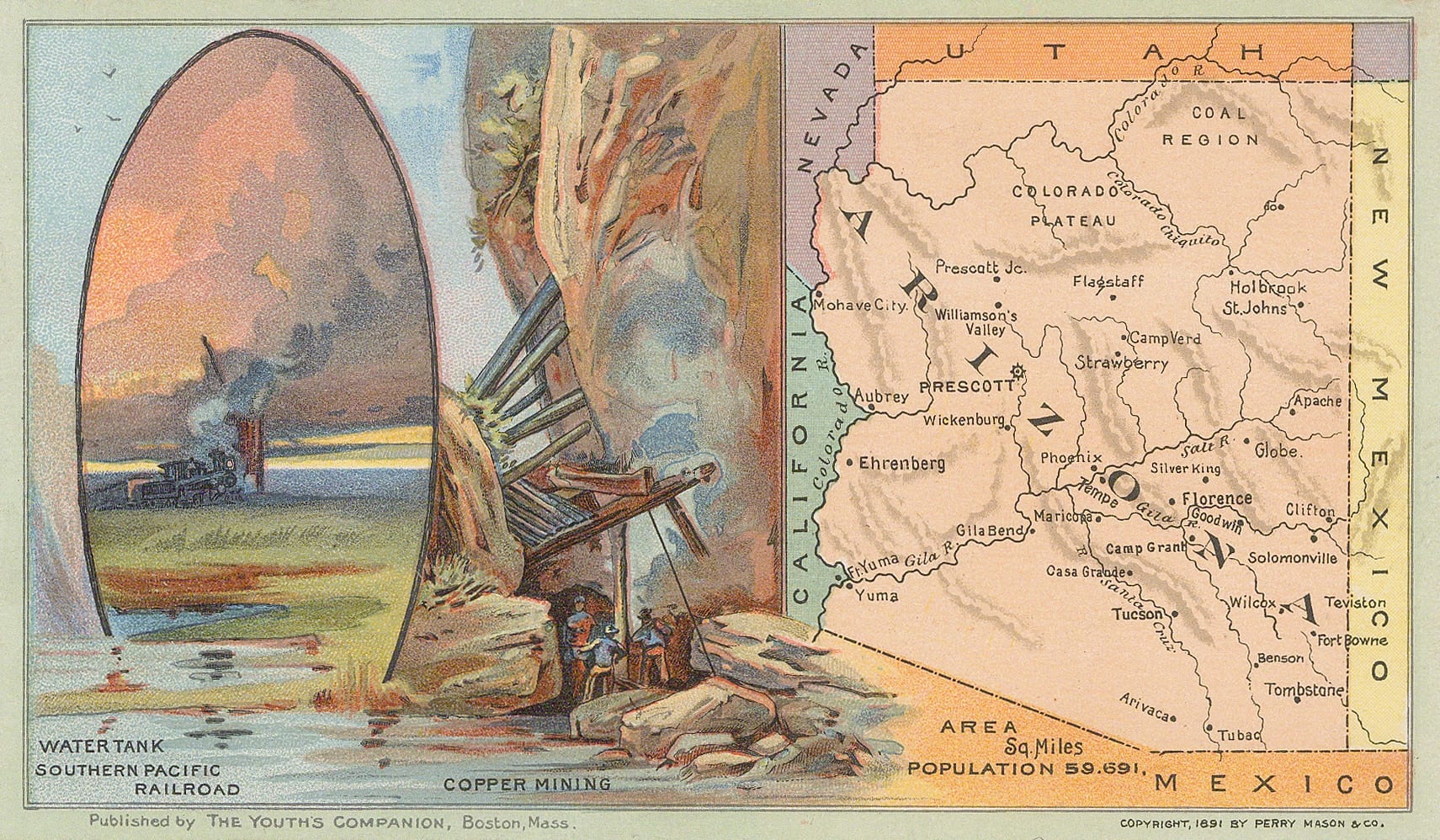 Perry Mason & Co., Arizona, 1891 | The Map House