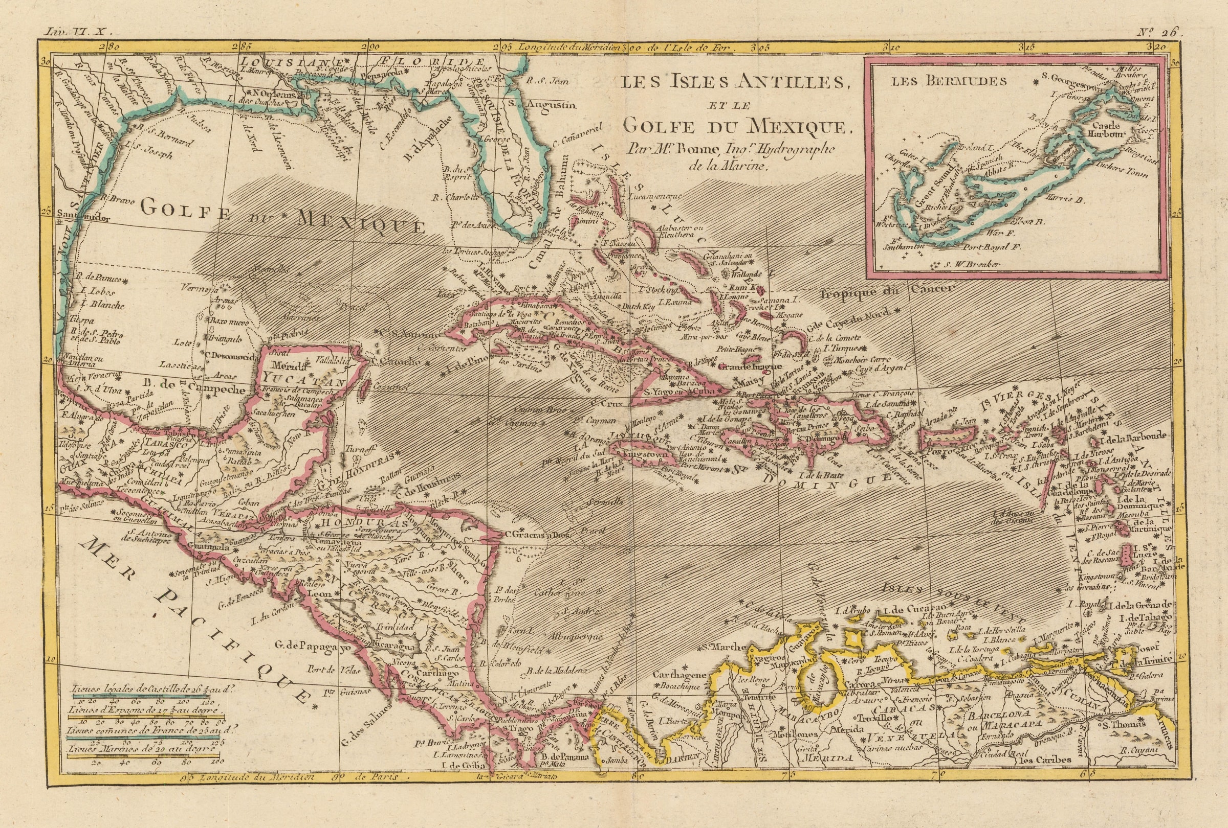 Rigobert Bonne, The West Indies and the Gulf of Mexico, 1780 c. | The ...