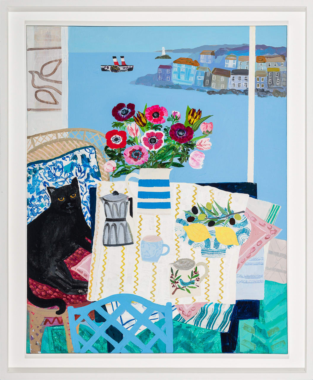 Emma Williams, Black Cat and Anemones, St Ives | Thompson's Gallery