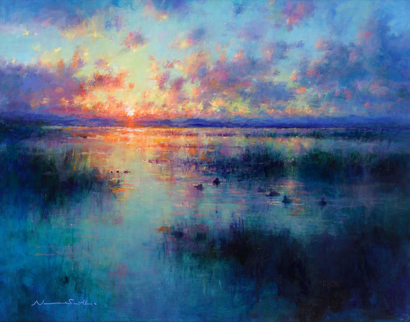 Norman Smith PS, Evening Light with Teal | Thompson's Gallery
