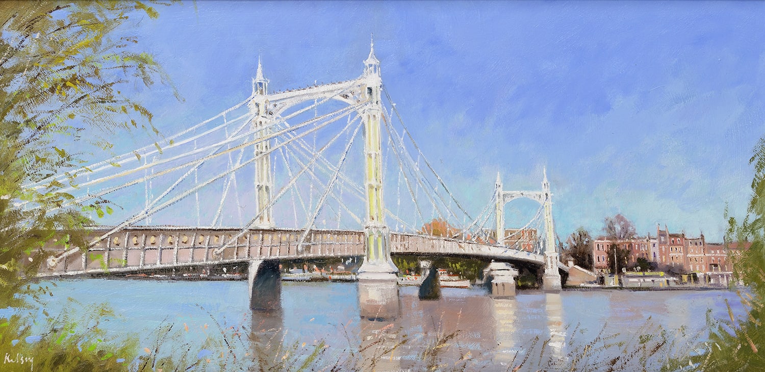 Robert Kelsey DA MUniv PAI FRSA, Albert Bridge, Autumn Light | Thompson ...