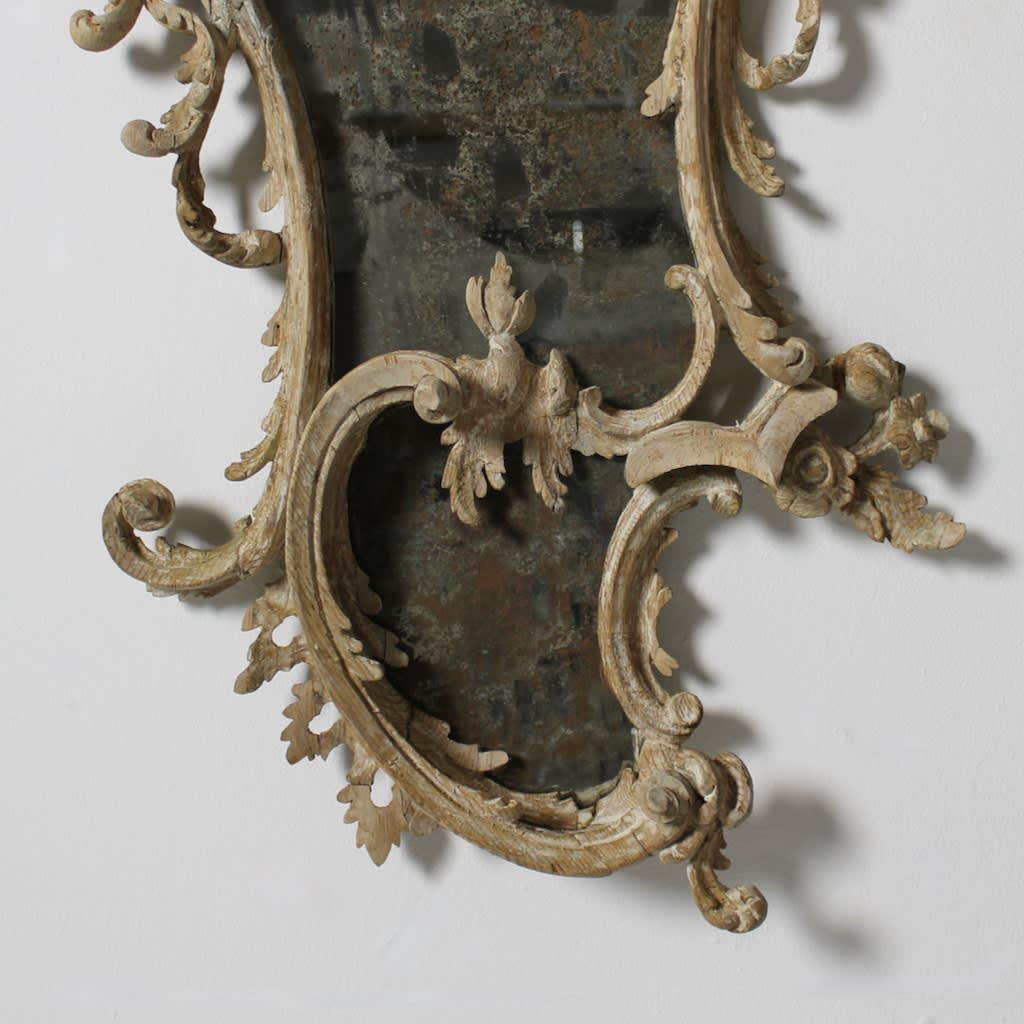 George III Carved Pine Rococo Mirror | Arabesque Antiques