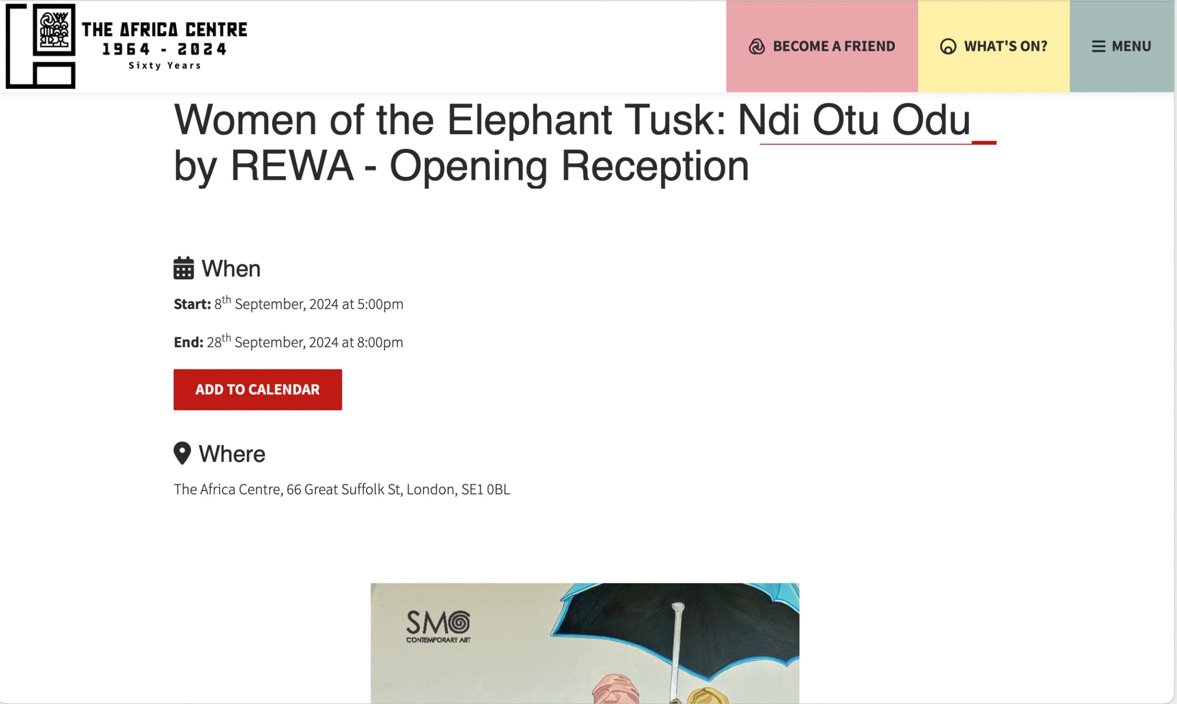 REWA at The Africa Centre, London | OOA Gallery