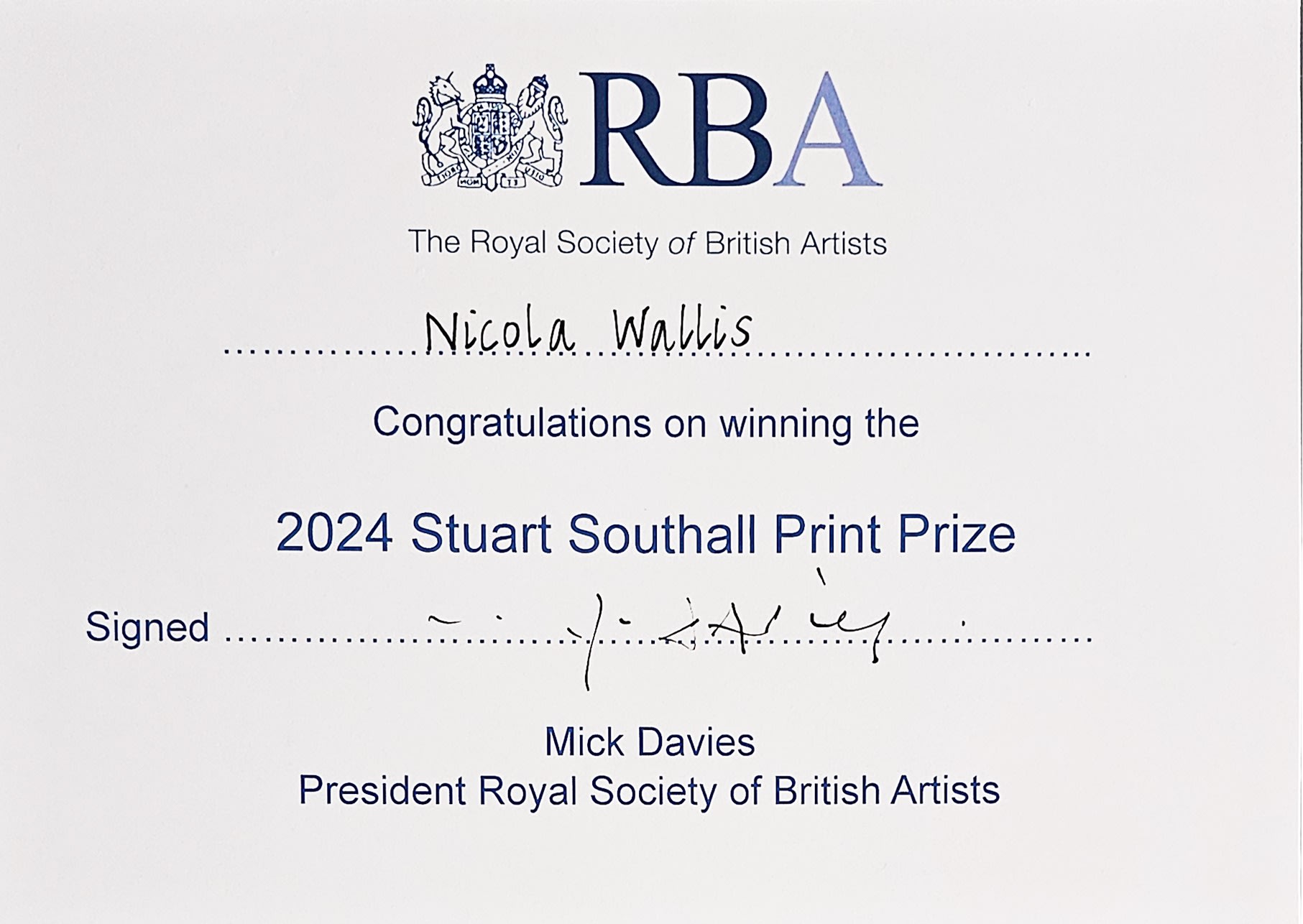 Royal Society of British Artists | Nicola Wallis