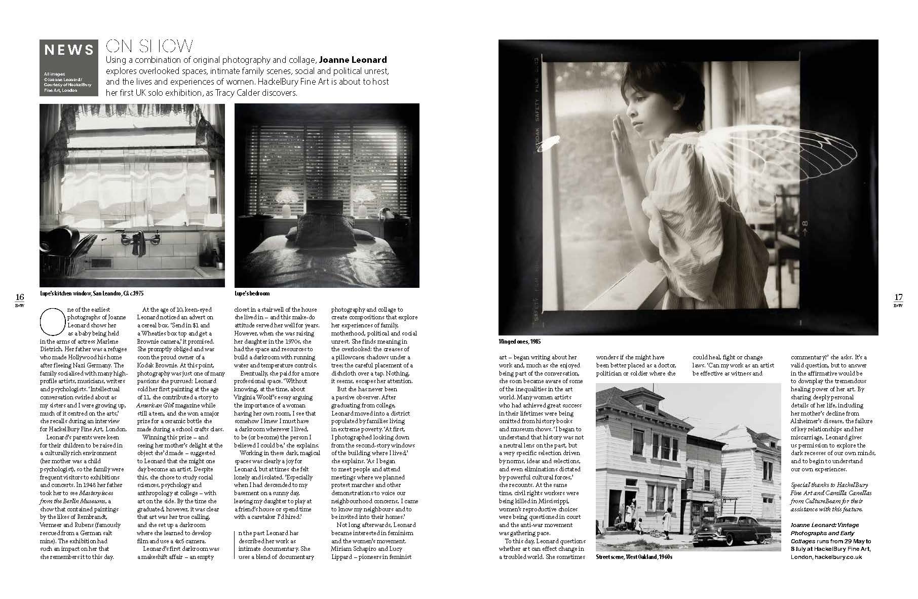 Joanne Leonard exhibition featured in Black + White Photography ...