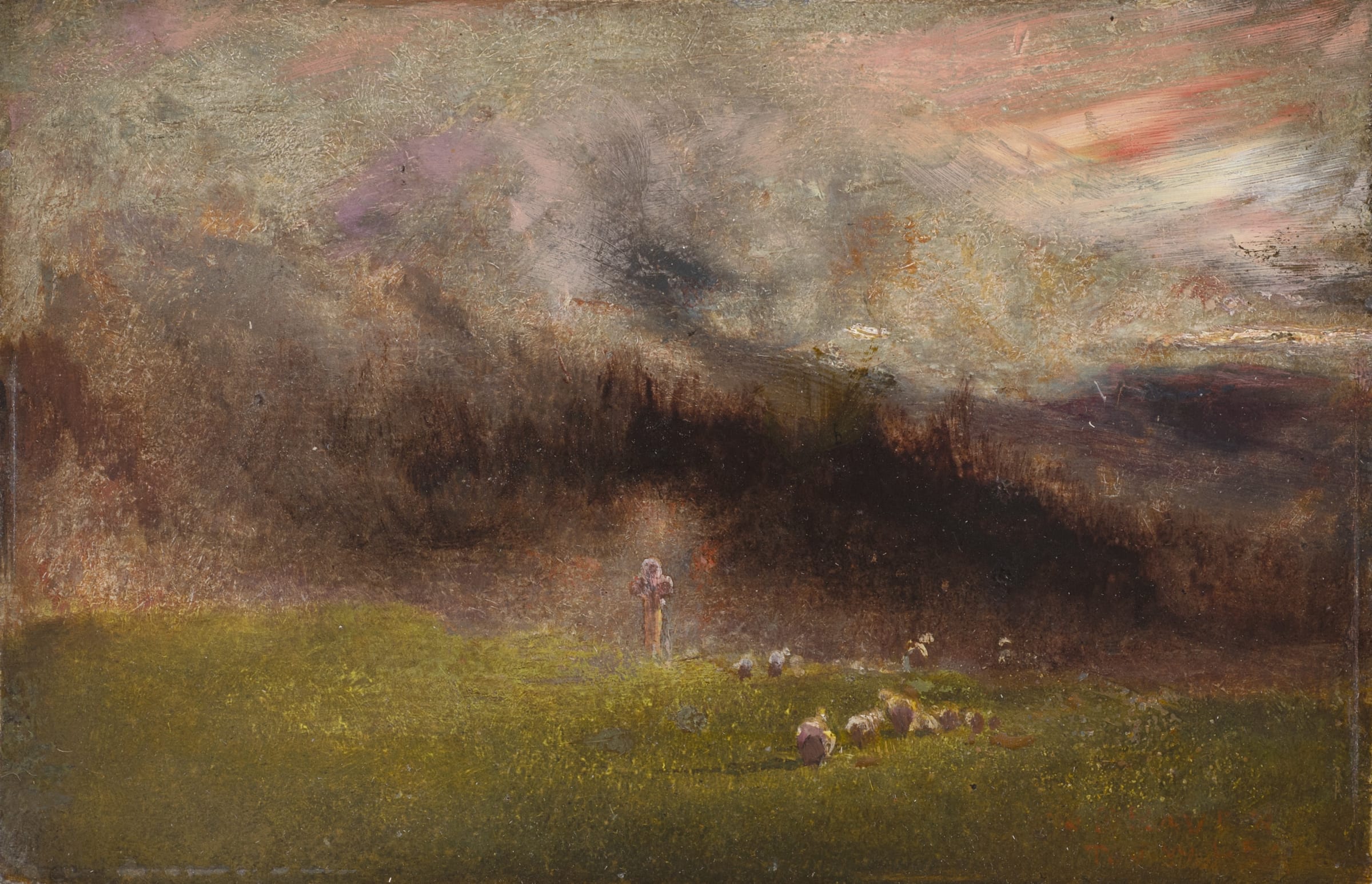 John Samuel Raven (1829-1877), Sheep in a Storm | The Maas Gallery