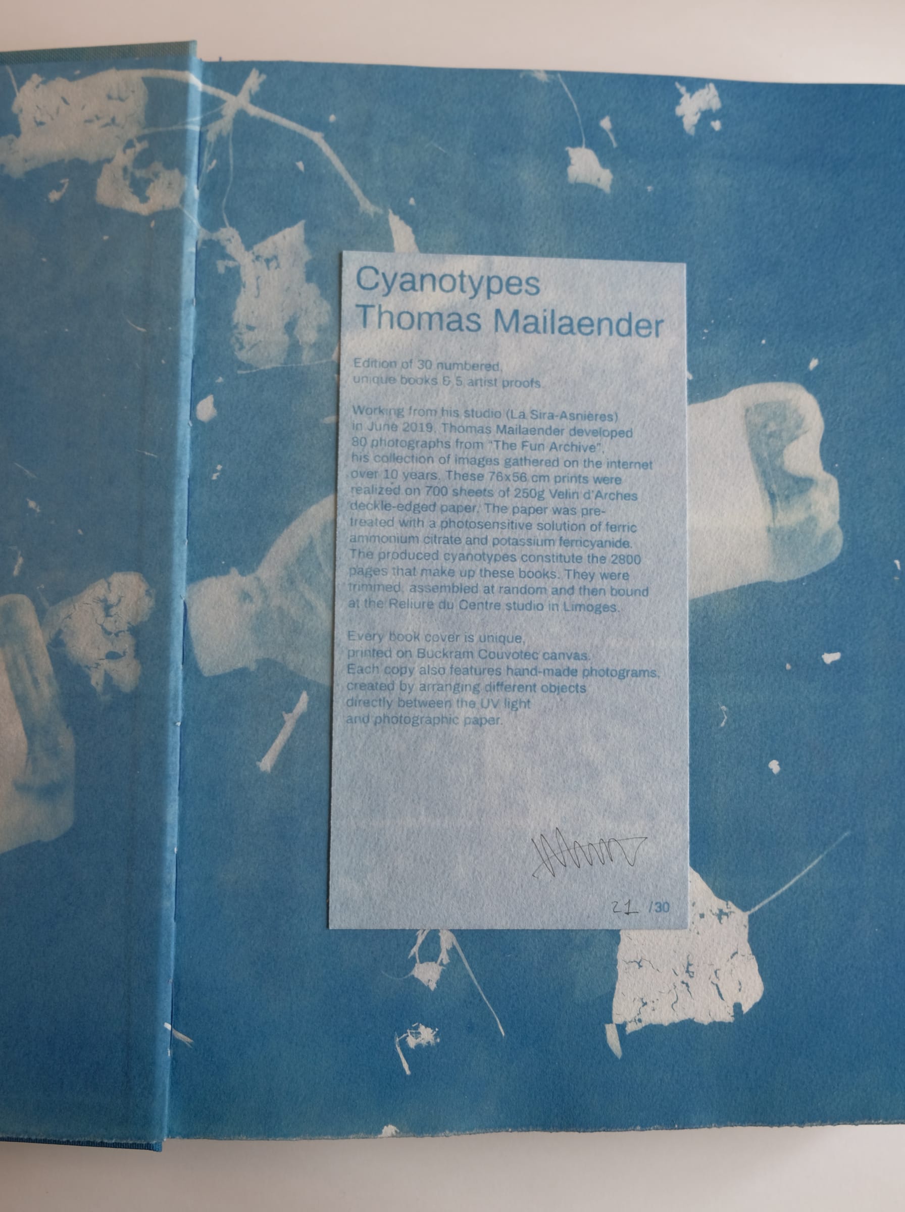 Publication: Thomas Mailaender - Cyanotypes (Book) | Michael Hoppen Gallery