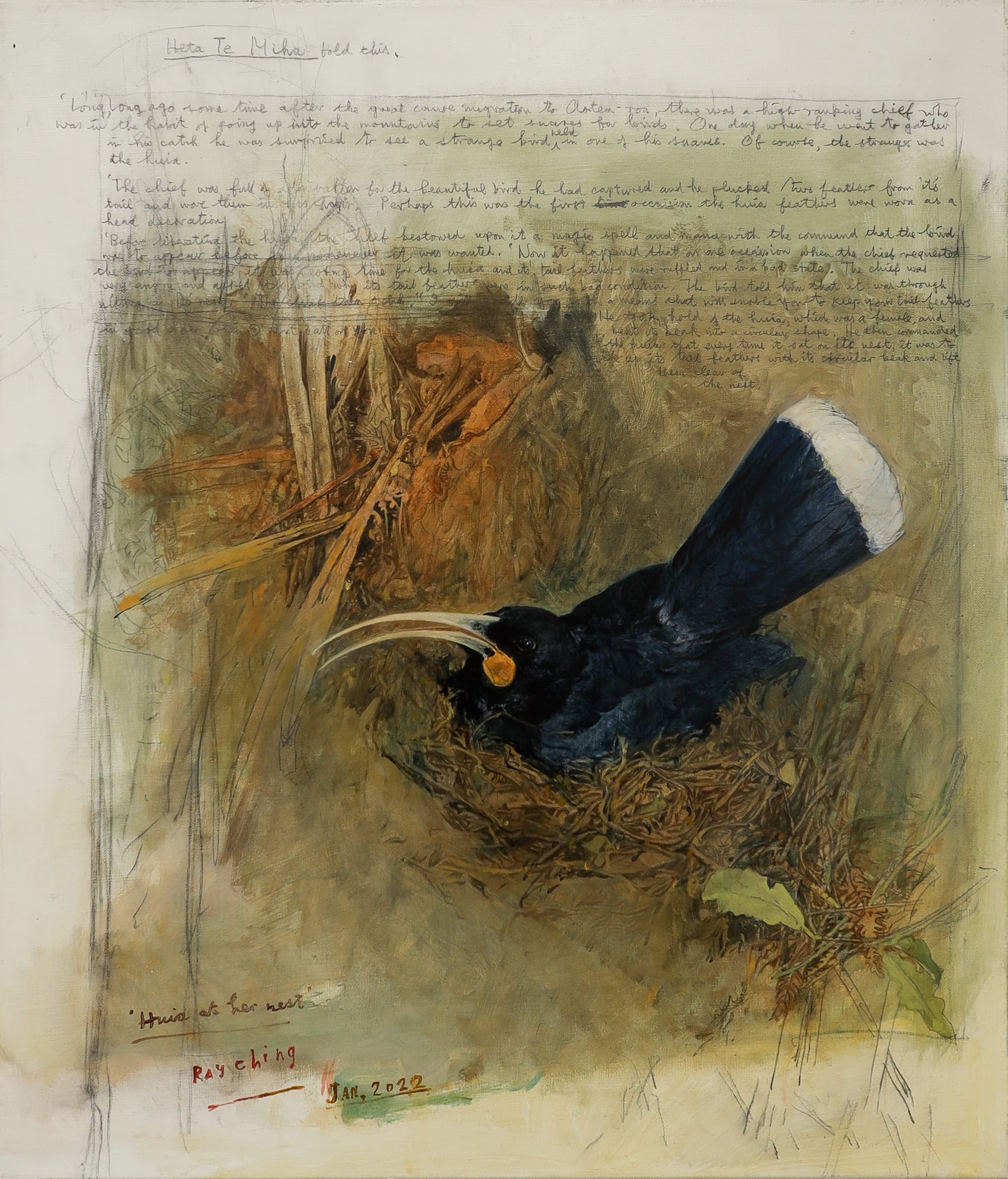 Ray Ching, Huia at her Nest, 2022 | ARTIS Gallery