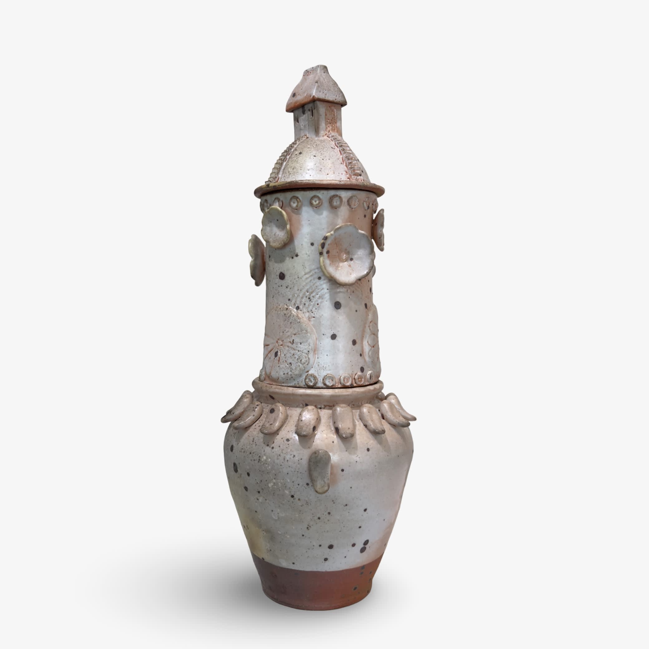 Jynsym Ong, Soul Jar (Pink Shino with flowers, fish and rainbows), 2025 ...