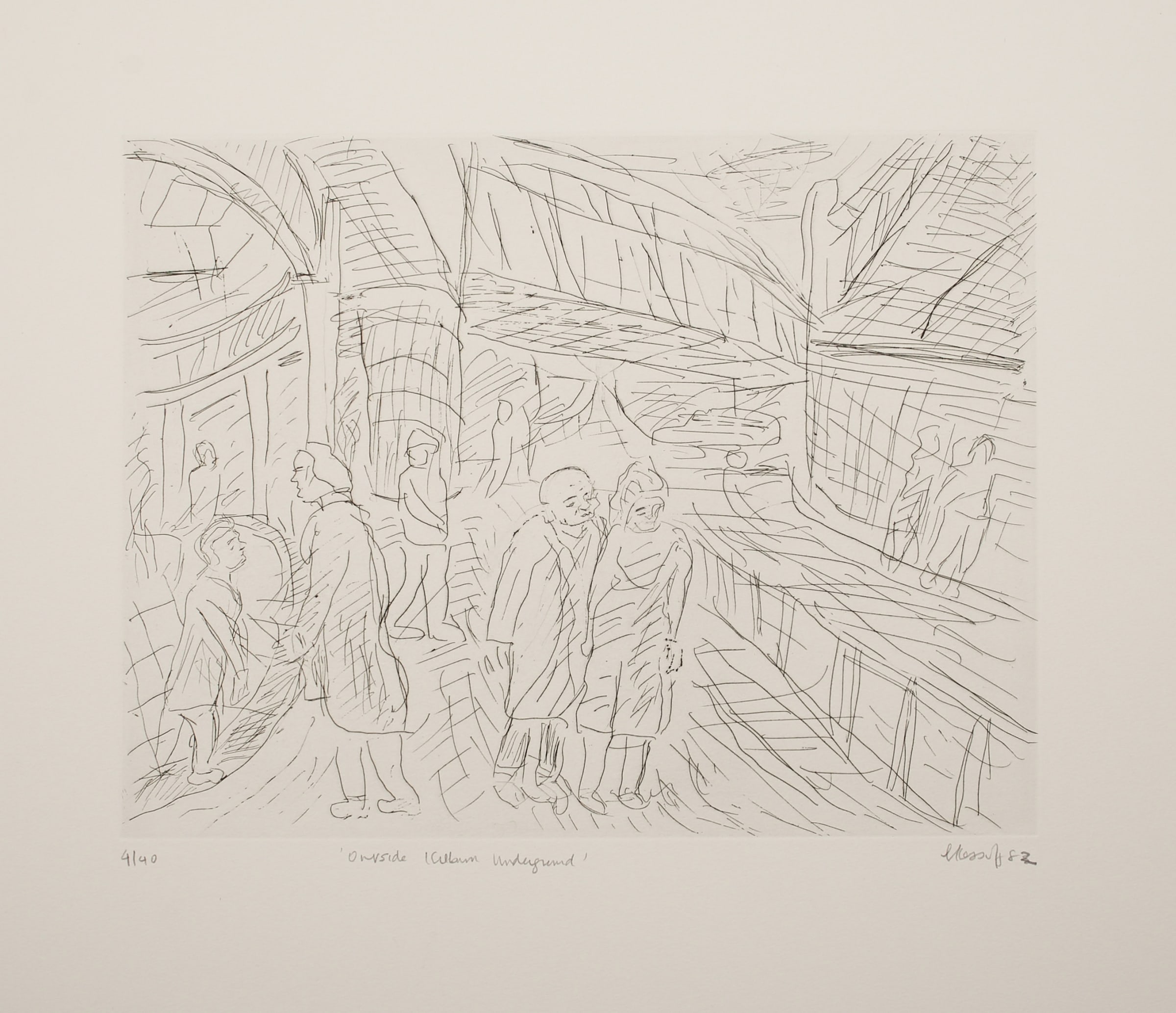 Leon Kossoff, Outside Kilburn Underground Station , 1982 | Eames Fine Art