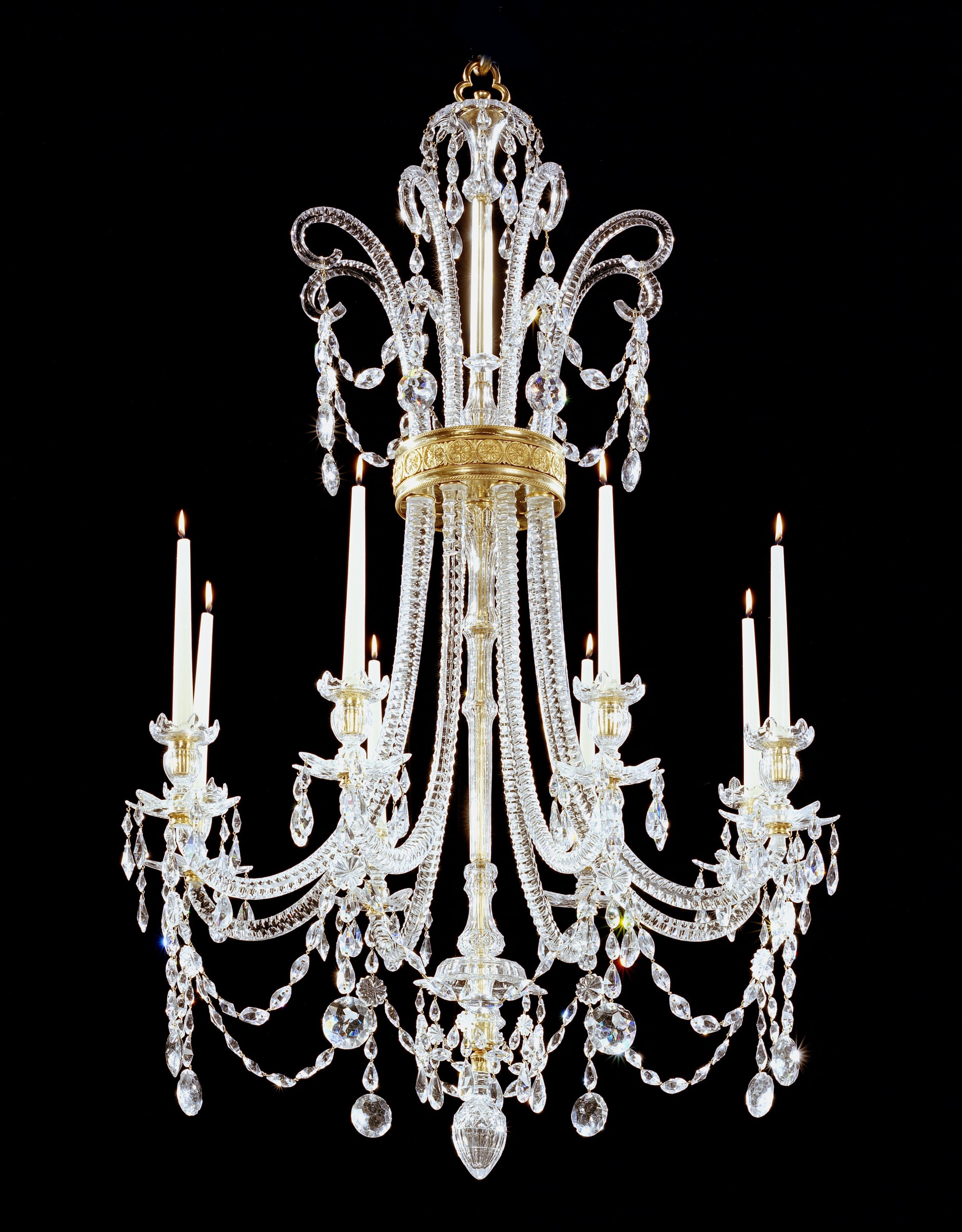 A GEORGE III CUT GLASS CHANDELIER BY MOSES LAFOUNT, English, circa 1795 ...