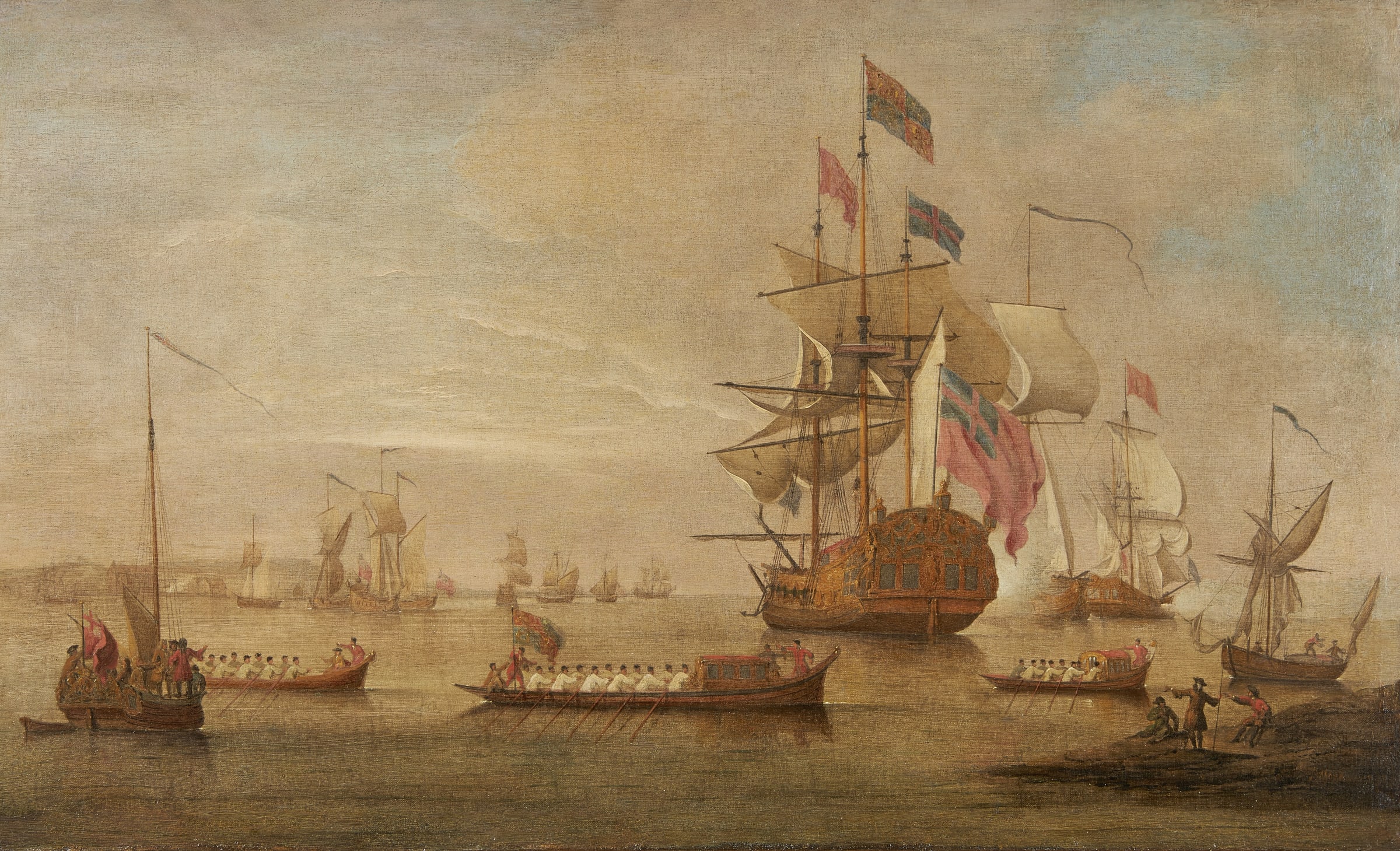 Peter Monamy, The arrival of George II off Margate aboard the Royal ...