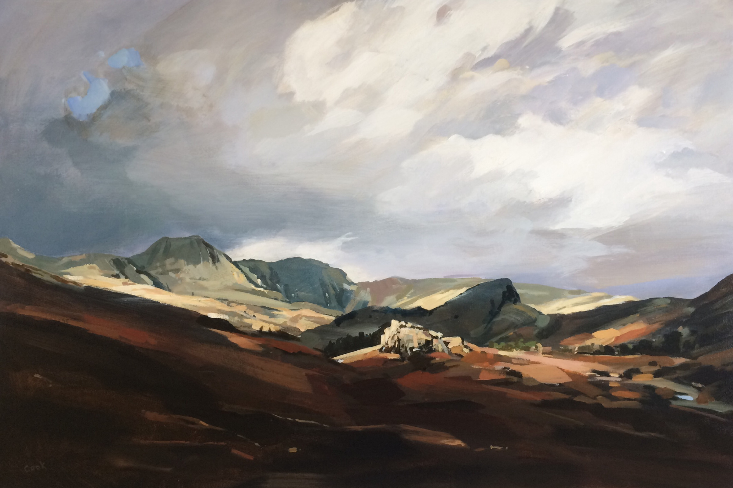 Colin Cook, Across the Valley to the Langdales | Aubergine Art