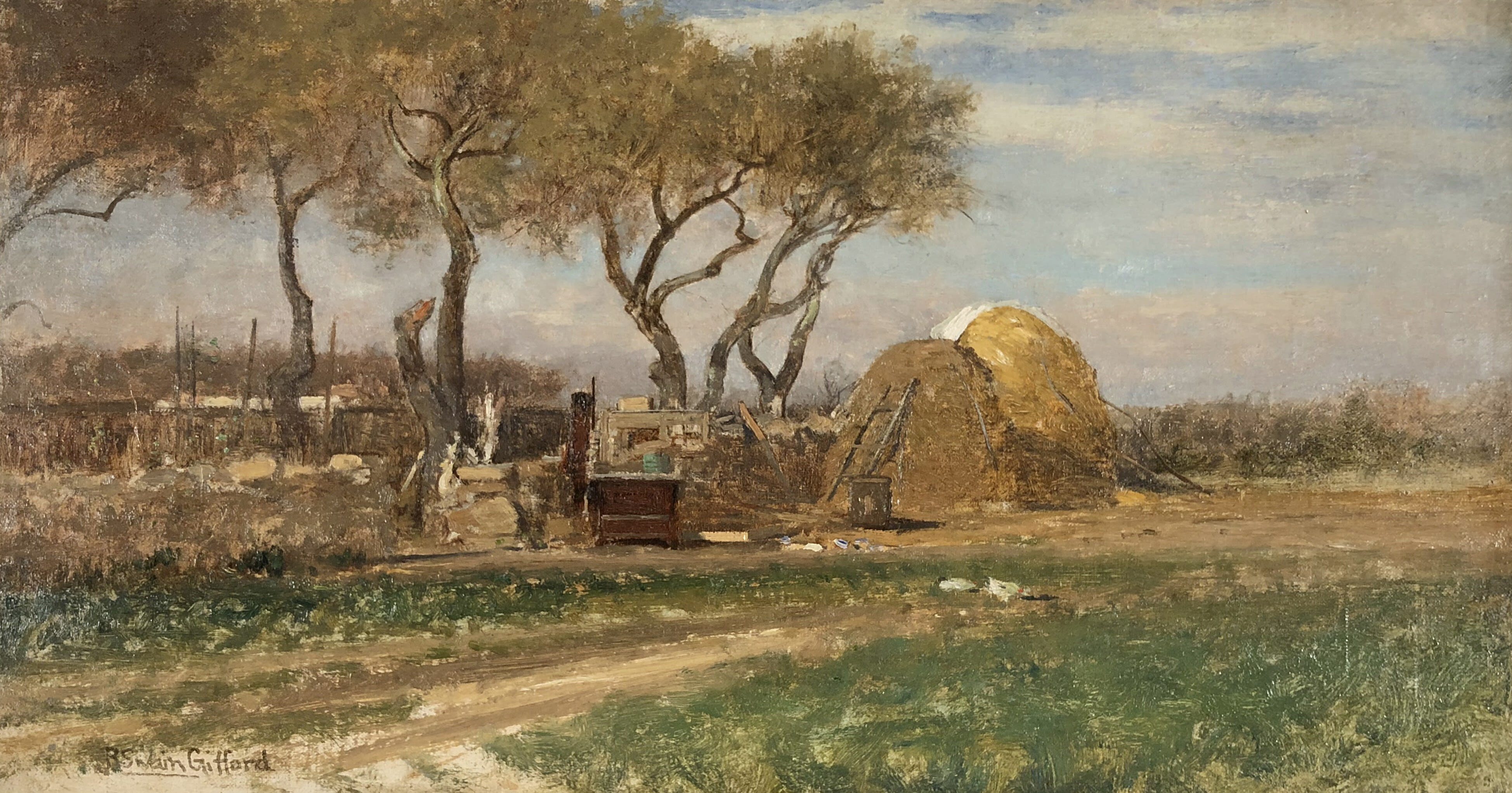Robert Swain Gifford, Landscape with Haystacks | Avery Galleries