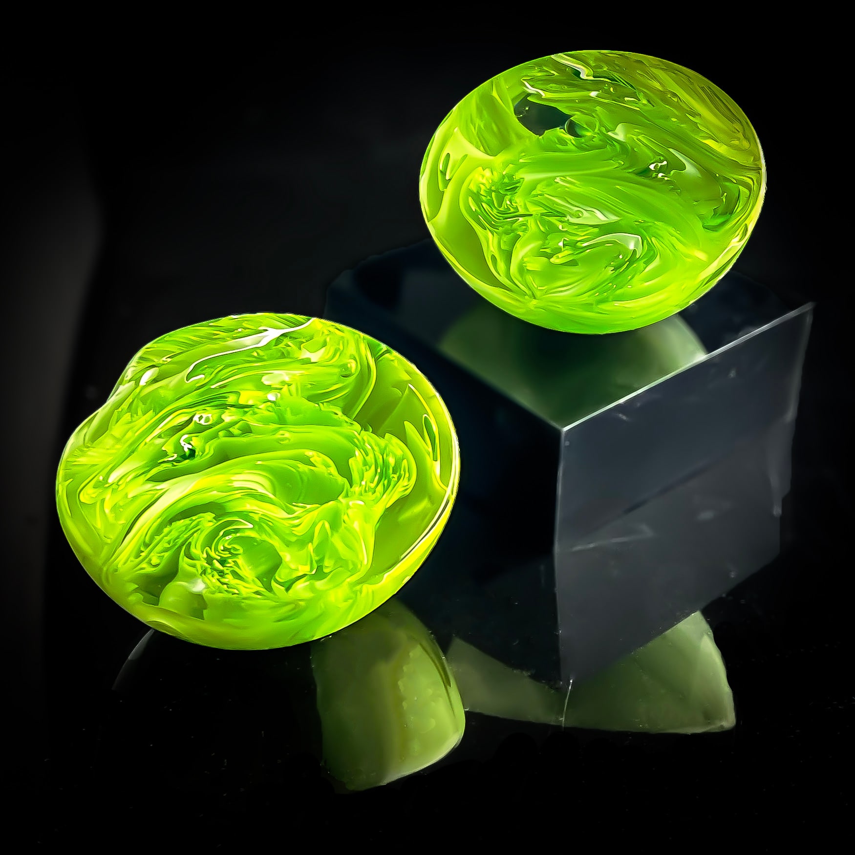 Charlie Burke, Lime Pair, Axons Series, 2024 | Contemporary Applied Arts