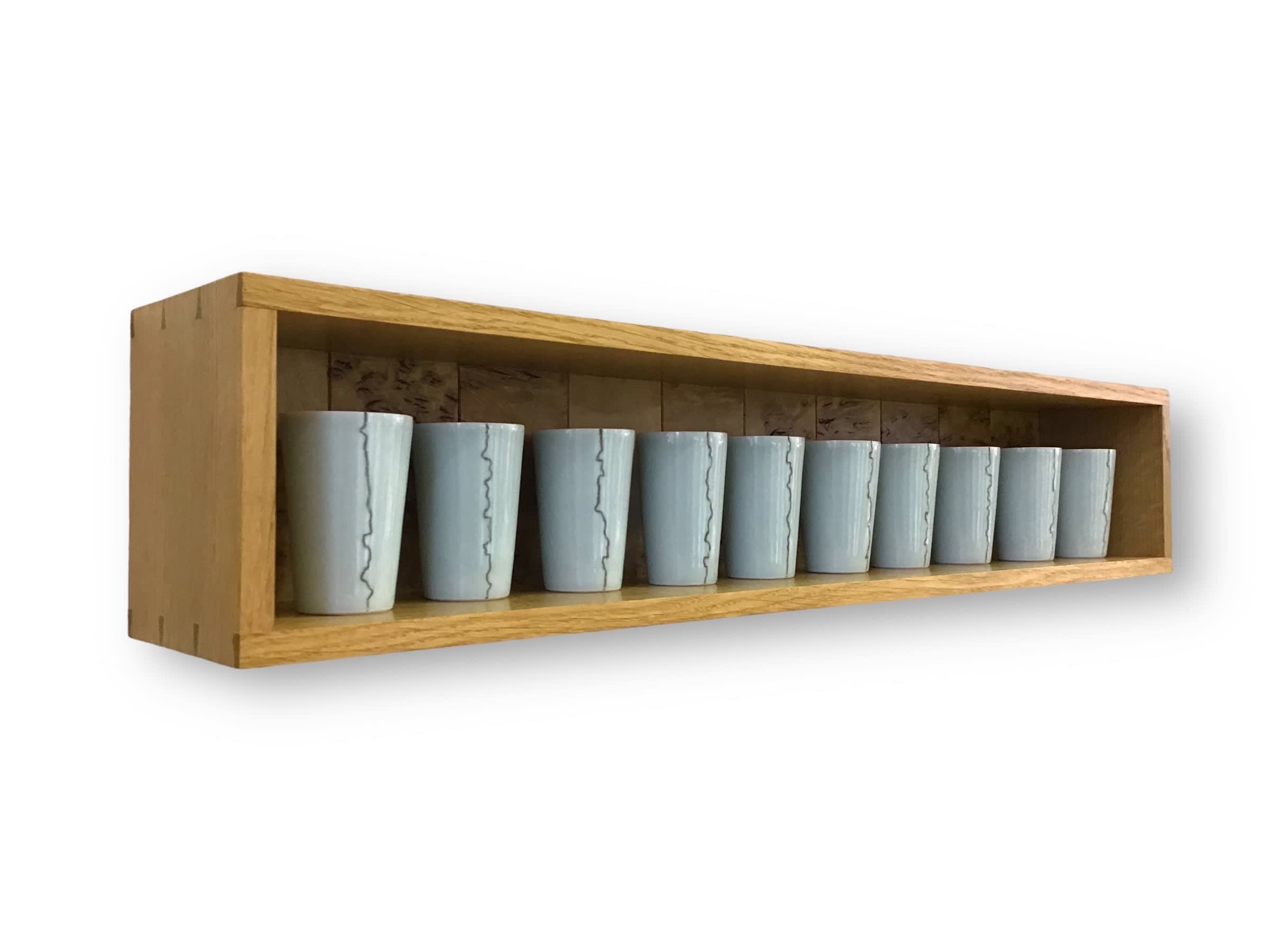 Matthew Paré, English Oak Dovetailed Cabinet With 10 Limoges Porcelain ...