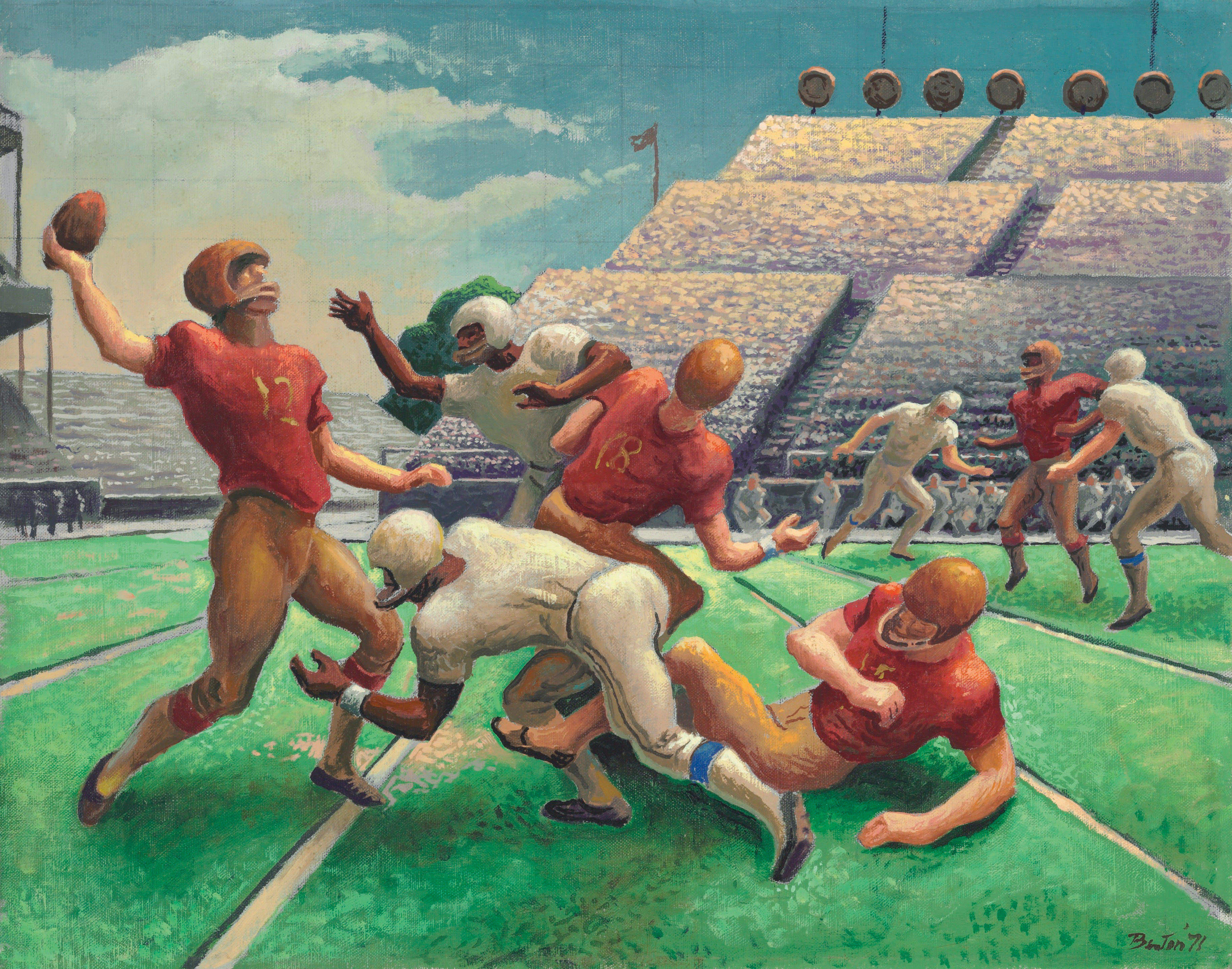 Thomas Hart Benton, Study for 'Forward Pass', 1971 | Casterline|Goodman ...