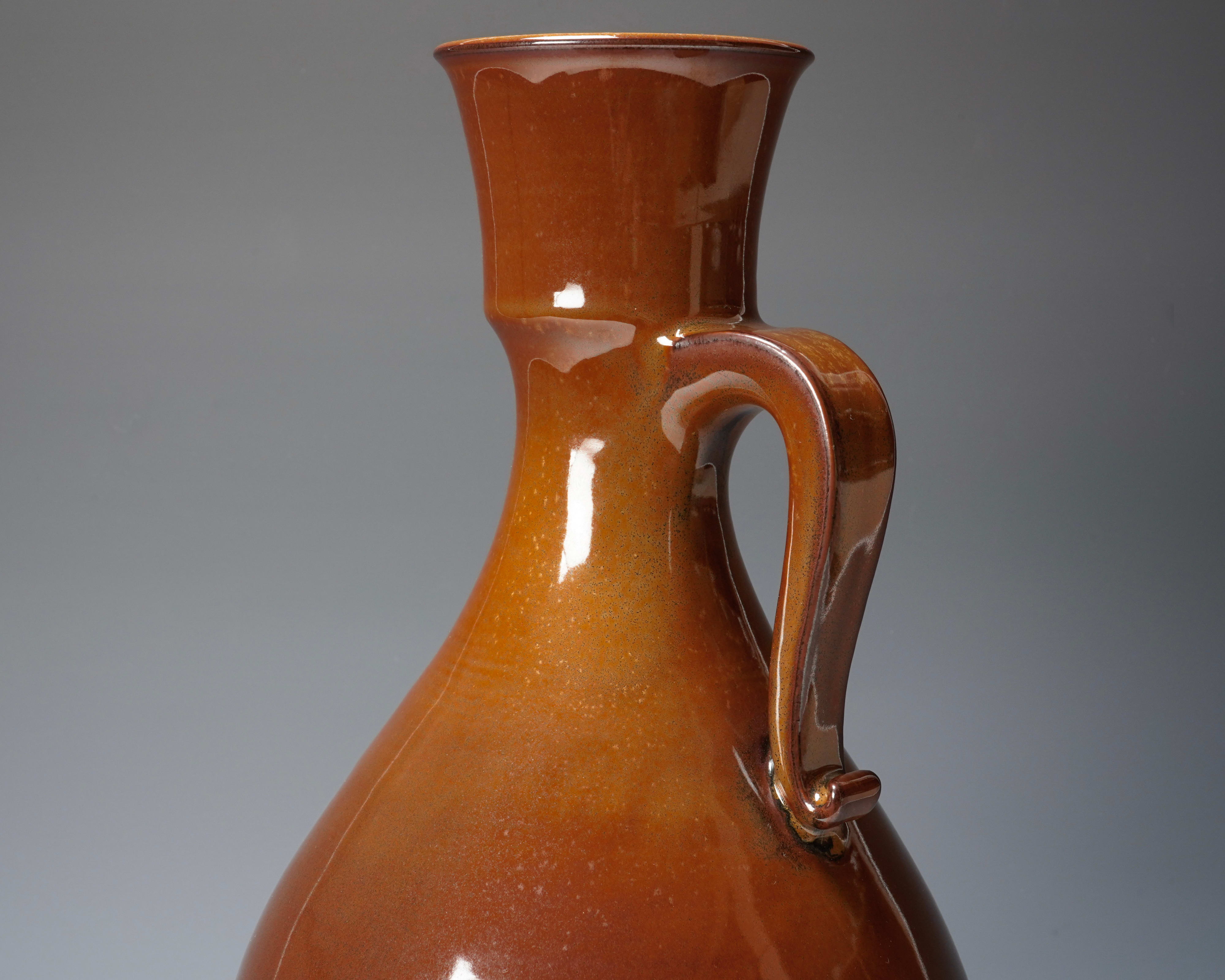 Miyanohara Ken 宮之原 謙, Tall Jar with Red Tenmoku Glaze 天目朱釉 壺, 1968 | Dai Ichi Arts | Japanese ...