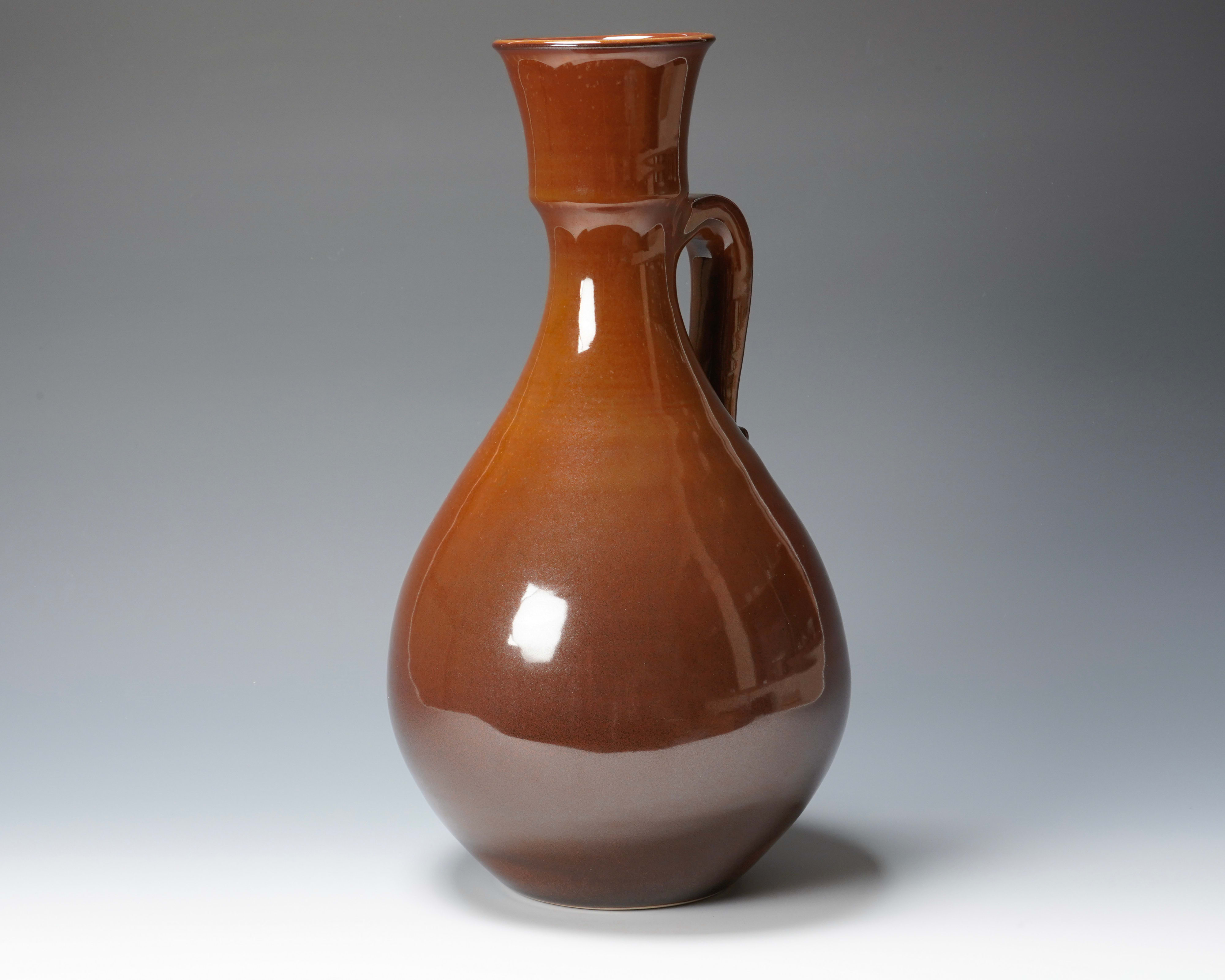 Miyanohara Ken 宮之原 謙, Tall Jar with Red Tenmoku Glaze 天目朱釉 壺, 1968 | Dai Ichi Arts | Japanese ...