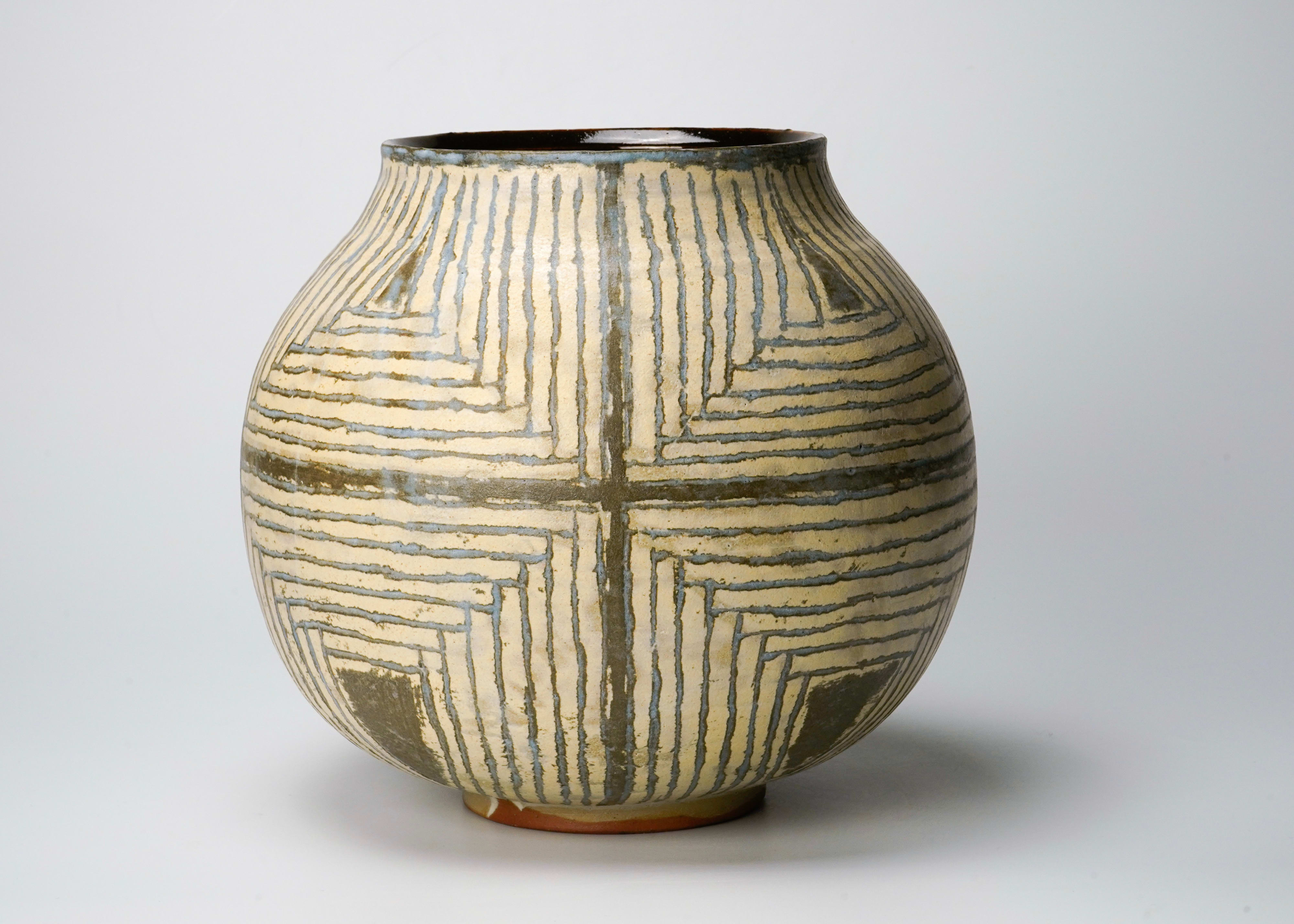 Yanagihara Mutsuo 柳原睦夫, Irabo glazed flower vase, 1966 | Dai Ichi Arts | Japanese Modern Art