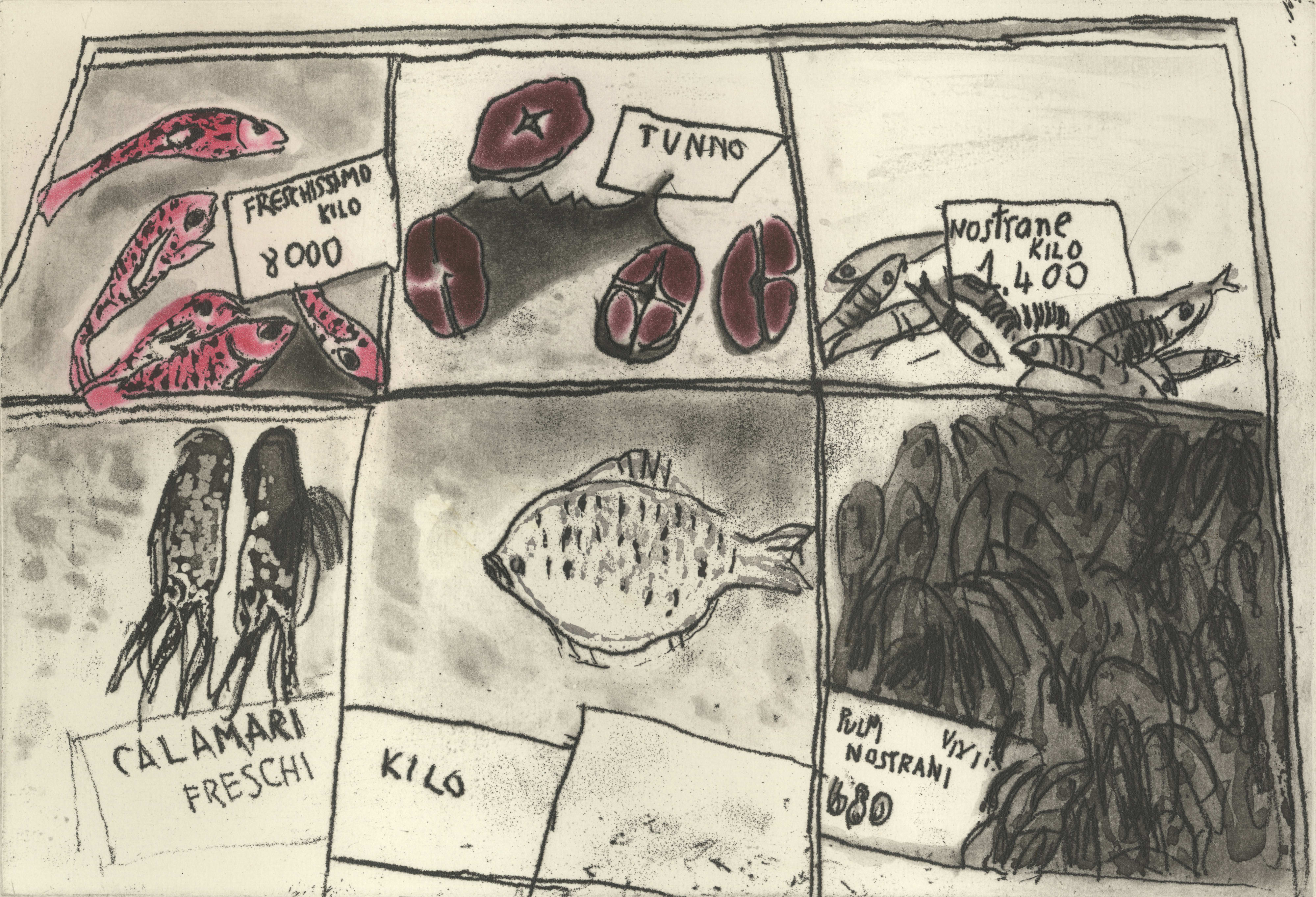 Elizabeth Blackadder, Fish Market - Venice, 2012 | shop ...