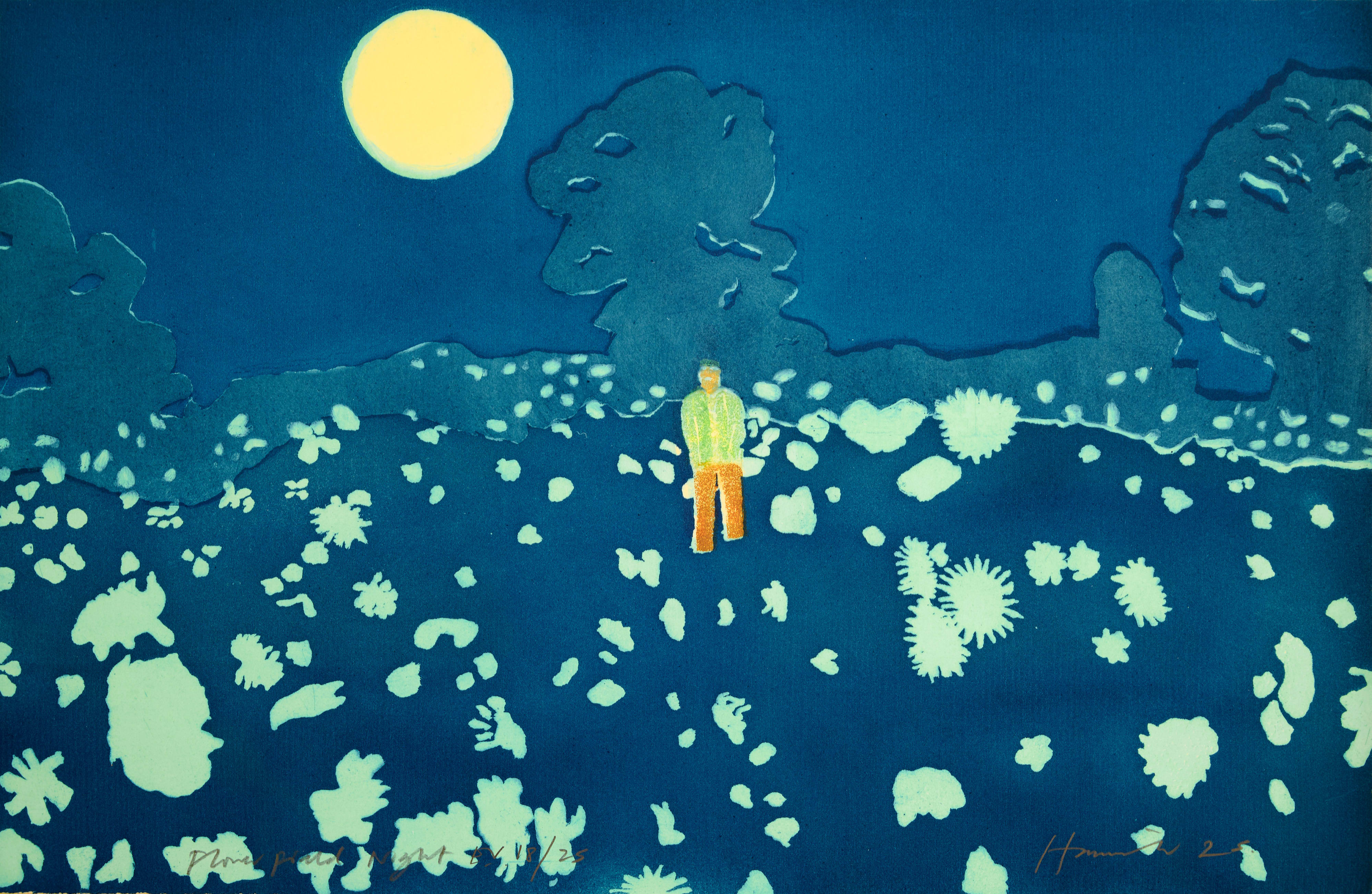 Tom Hammick, Flower Field Night, 2025 | shop.glasgowprintstudio.co.uk