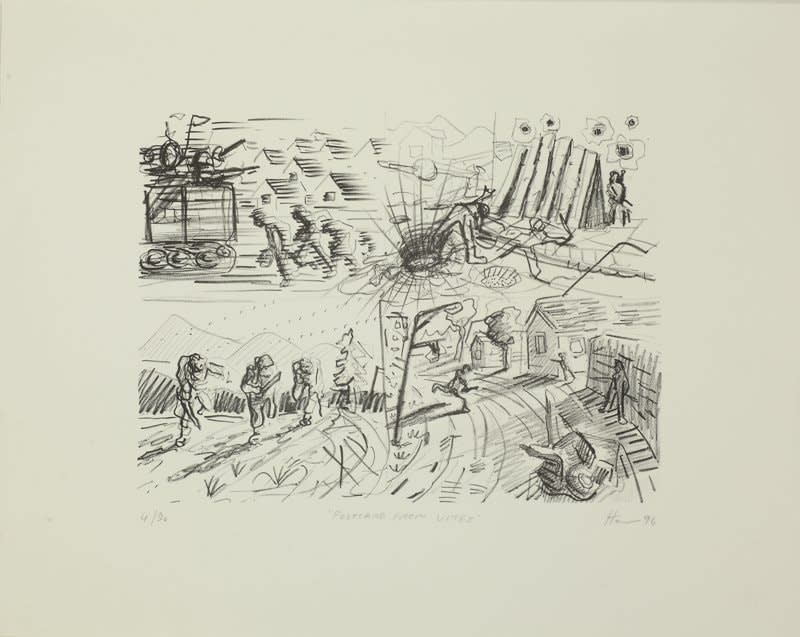 Peter Howson, Postcard from Vitez, 1994 | shop.glasgowprintstudio.co.uk