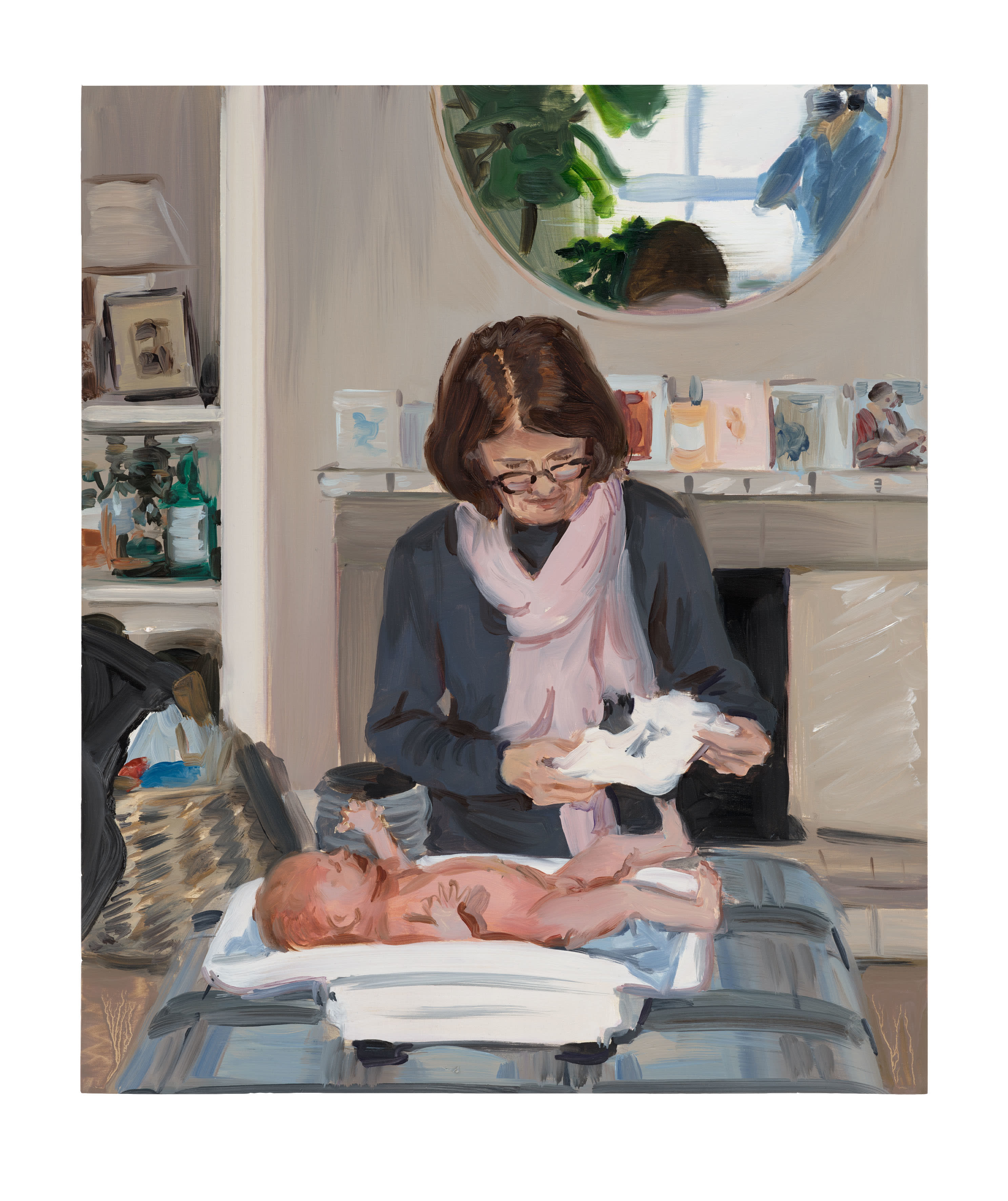 Caroline Walker, Sarah Weighing Laurie, 4 weeks, 2024 | Ingleby Gallery