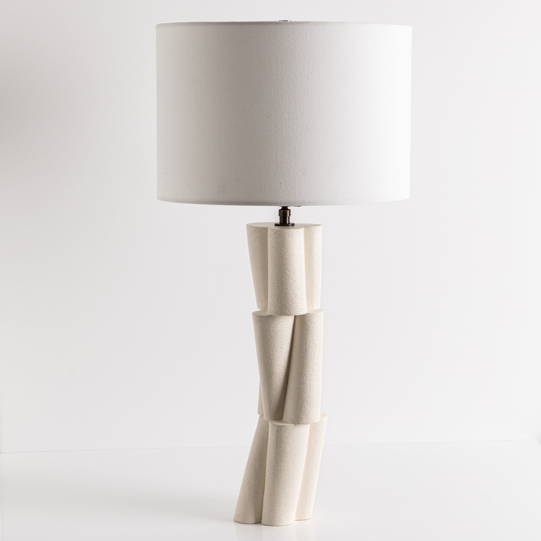 Caroline Gray, Pair of Tall Stacked Lamps in White | Studio Tashtego