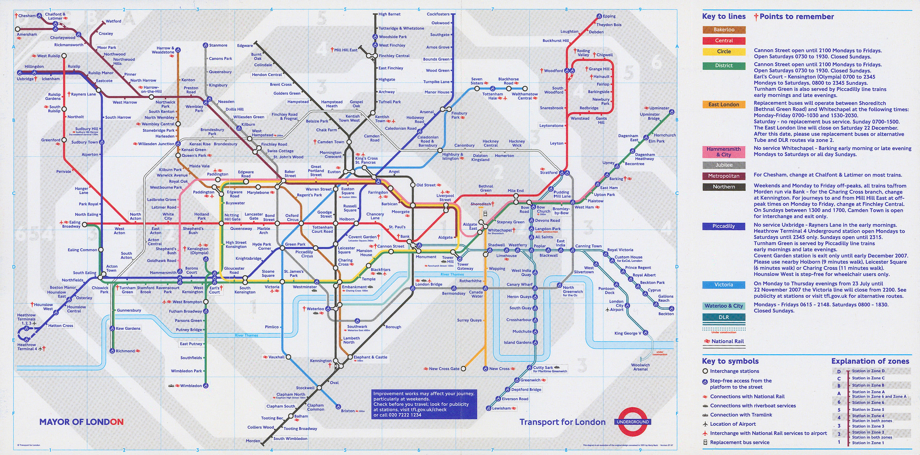 London Underground, London Underground Map, 2007 | The Map House