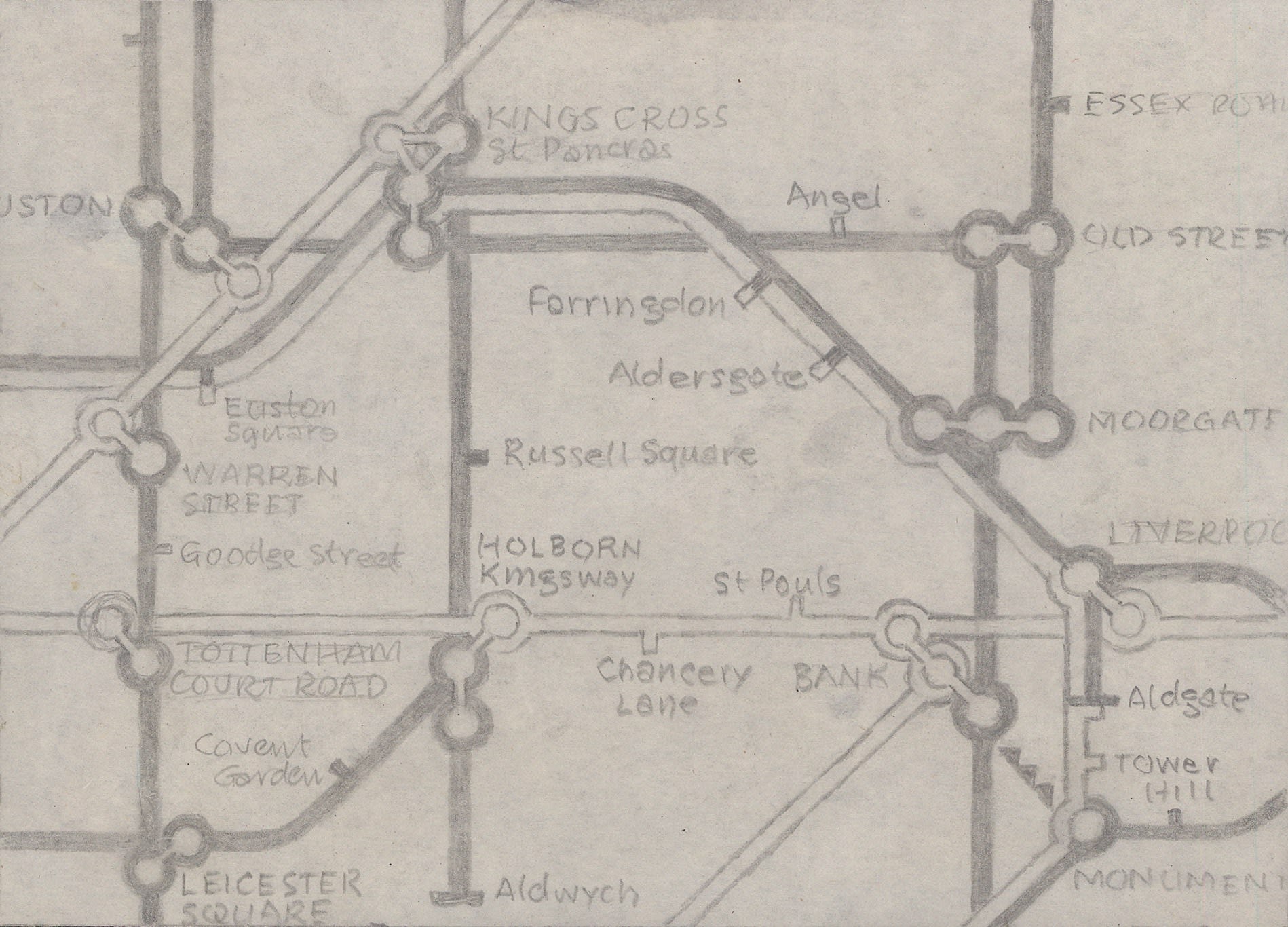 Harry Beck, Four Victoria Line Sketches, 1961 - 1964 | The Map House