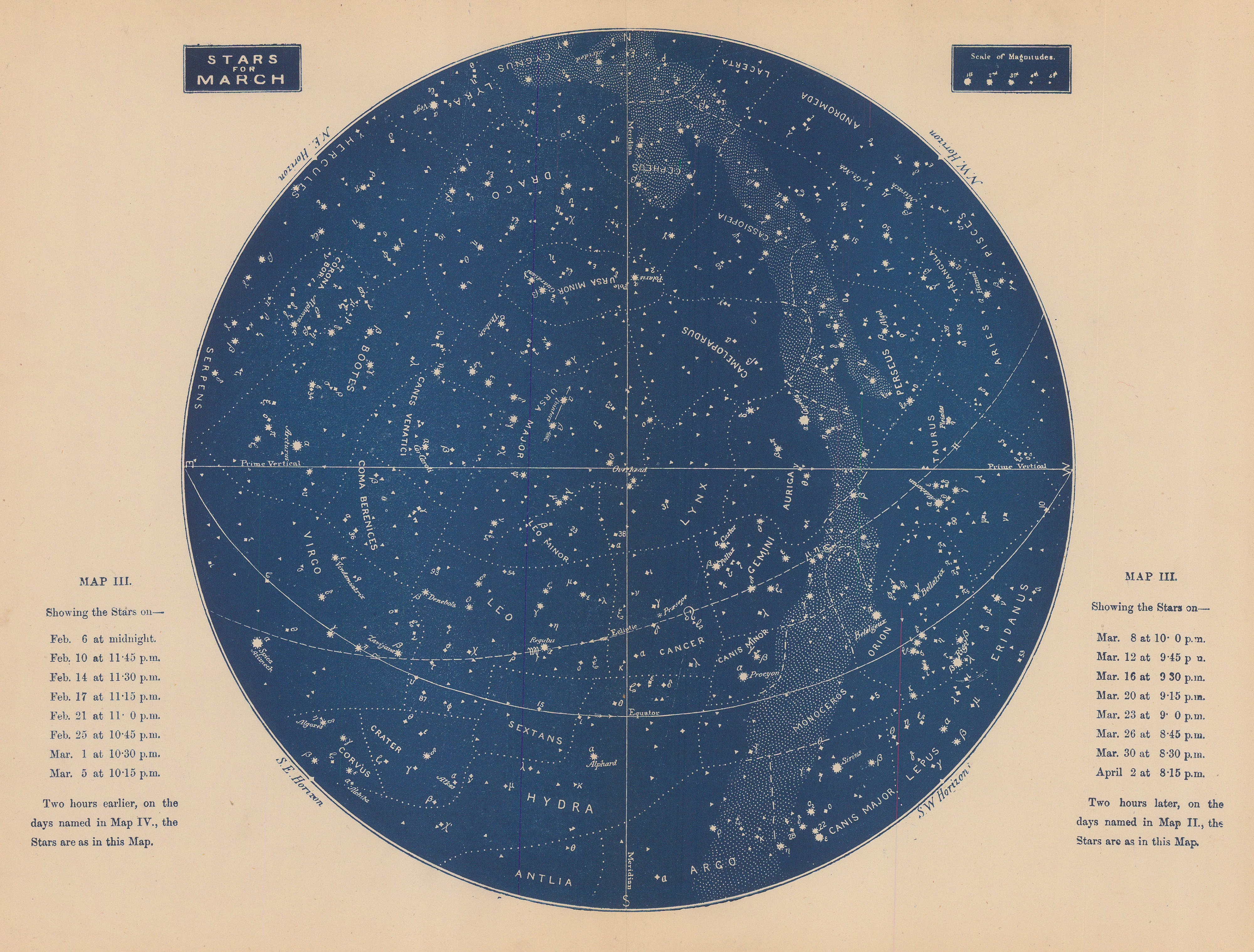 Richard Anthony Proctor, Map III - March, 1884 | The Map House
