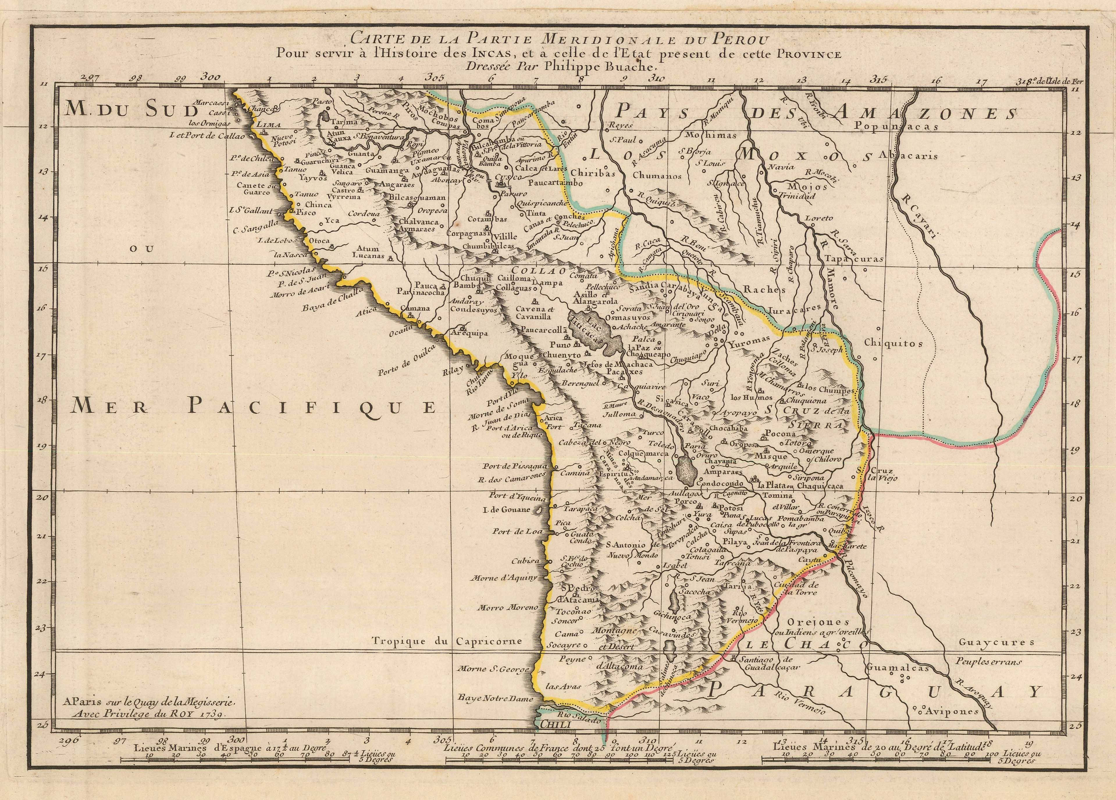 Philippe Buache, Southern Peru, 1739 | The Map House