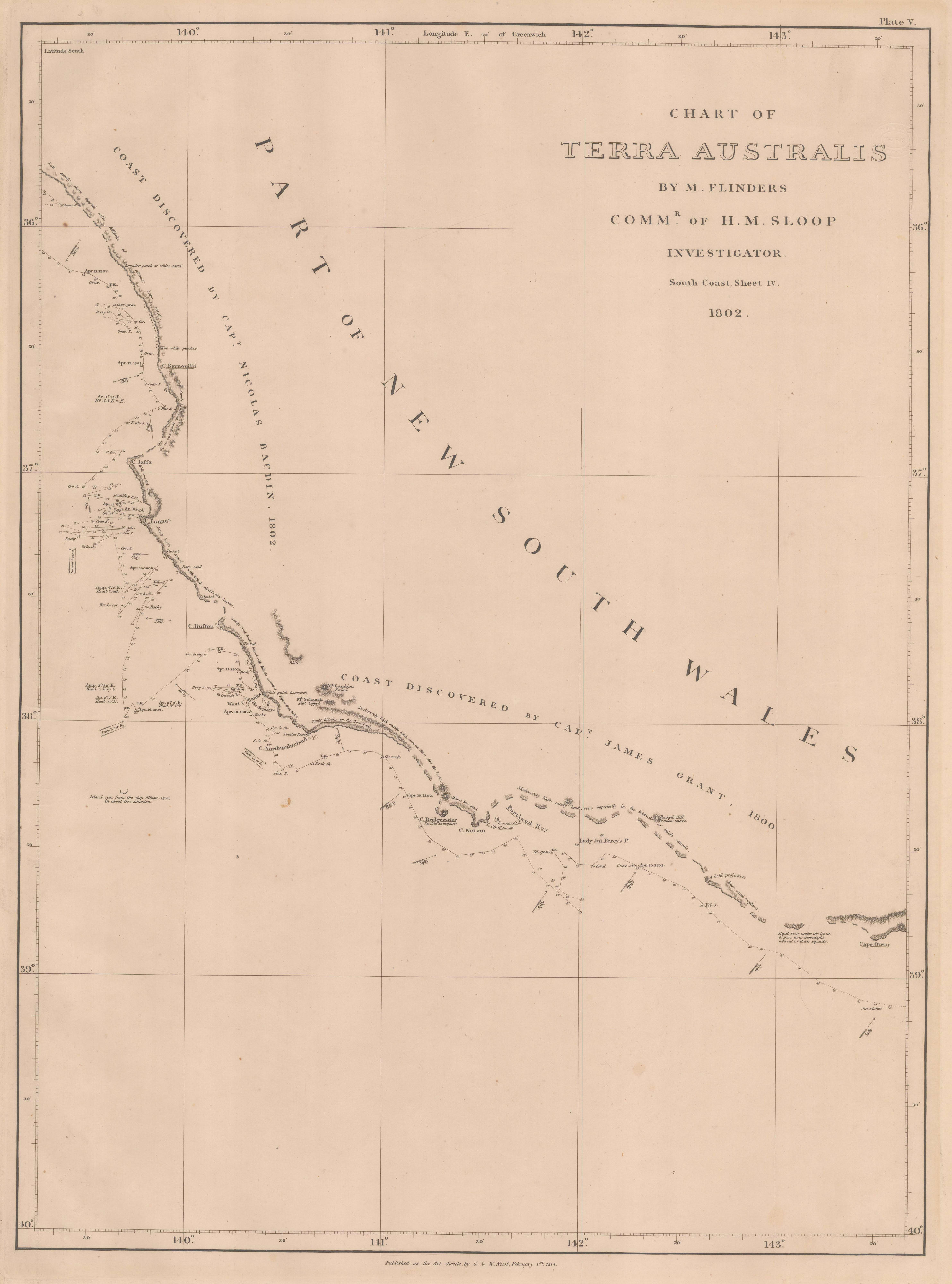 Matthew Flinders, Southern Australian coast from Melbourne to Adelaide ...