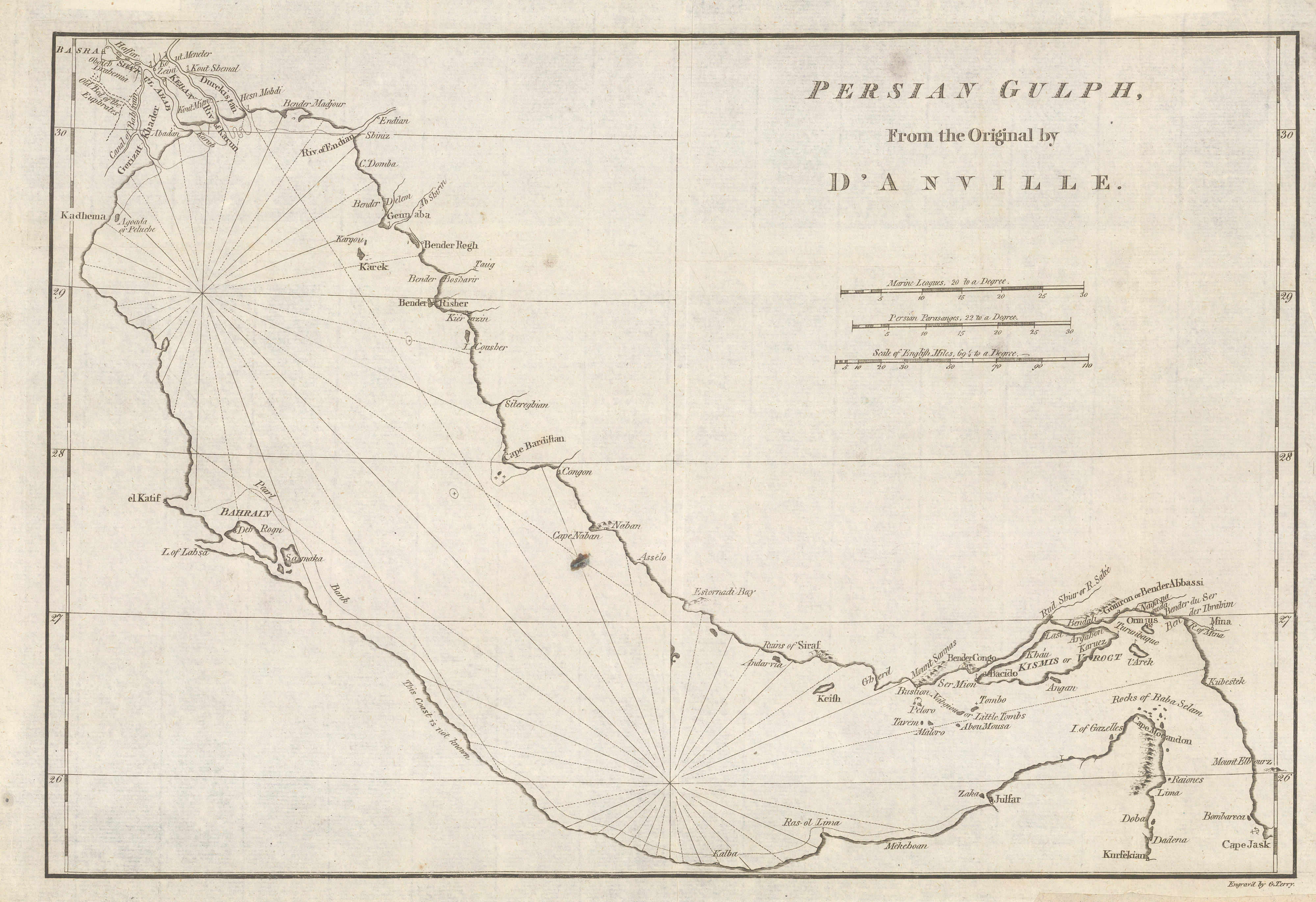 John Harrison, Chart of the Persian Gulf, 1788 | The Map House