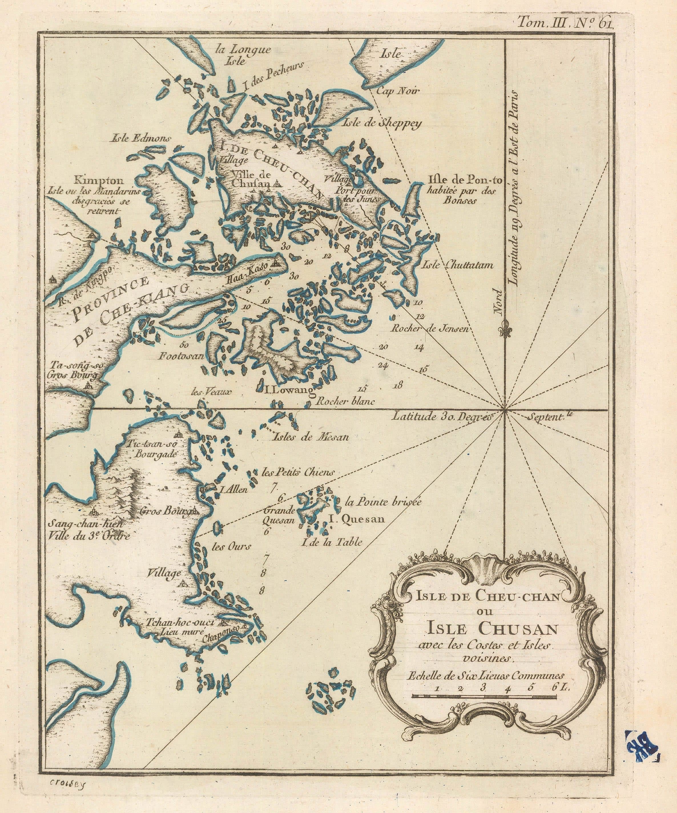 Jacques-Nicolas Bellin, Chusan Island, 1764 | The Map House