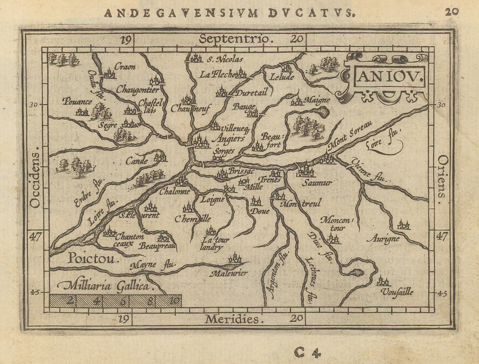 Abraham Ortelius, Anjou and the Loire Valley, 1601 | The Map House