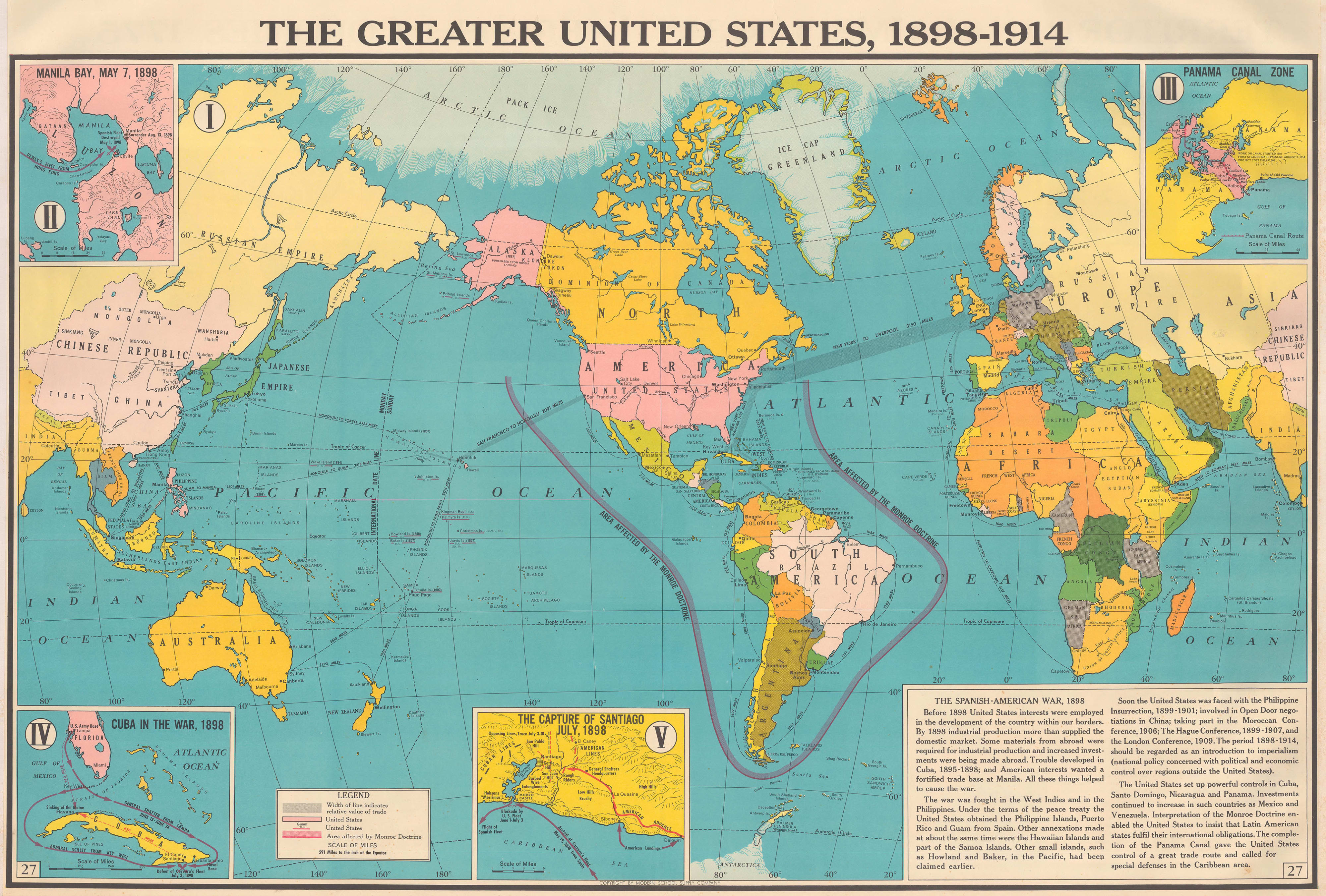 Franklin Scott, The Greater United States 1898-1914, 1954 | The Map House