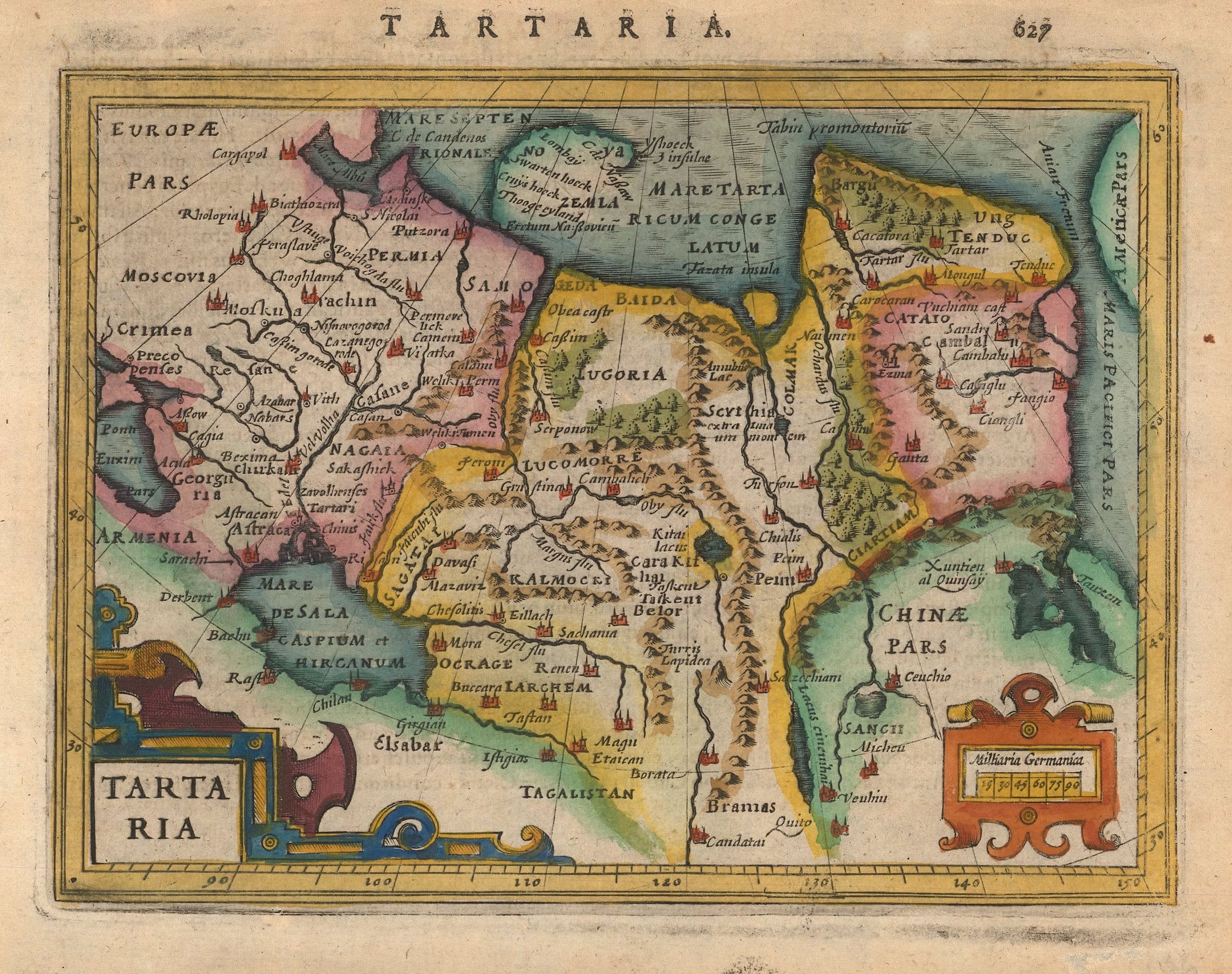 Mercator Hondius, Early map of Central Asia and Siberia, 1621 | The Map ...