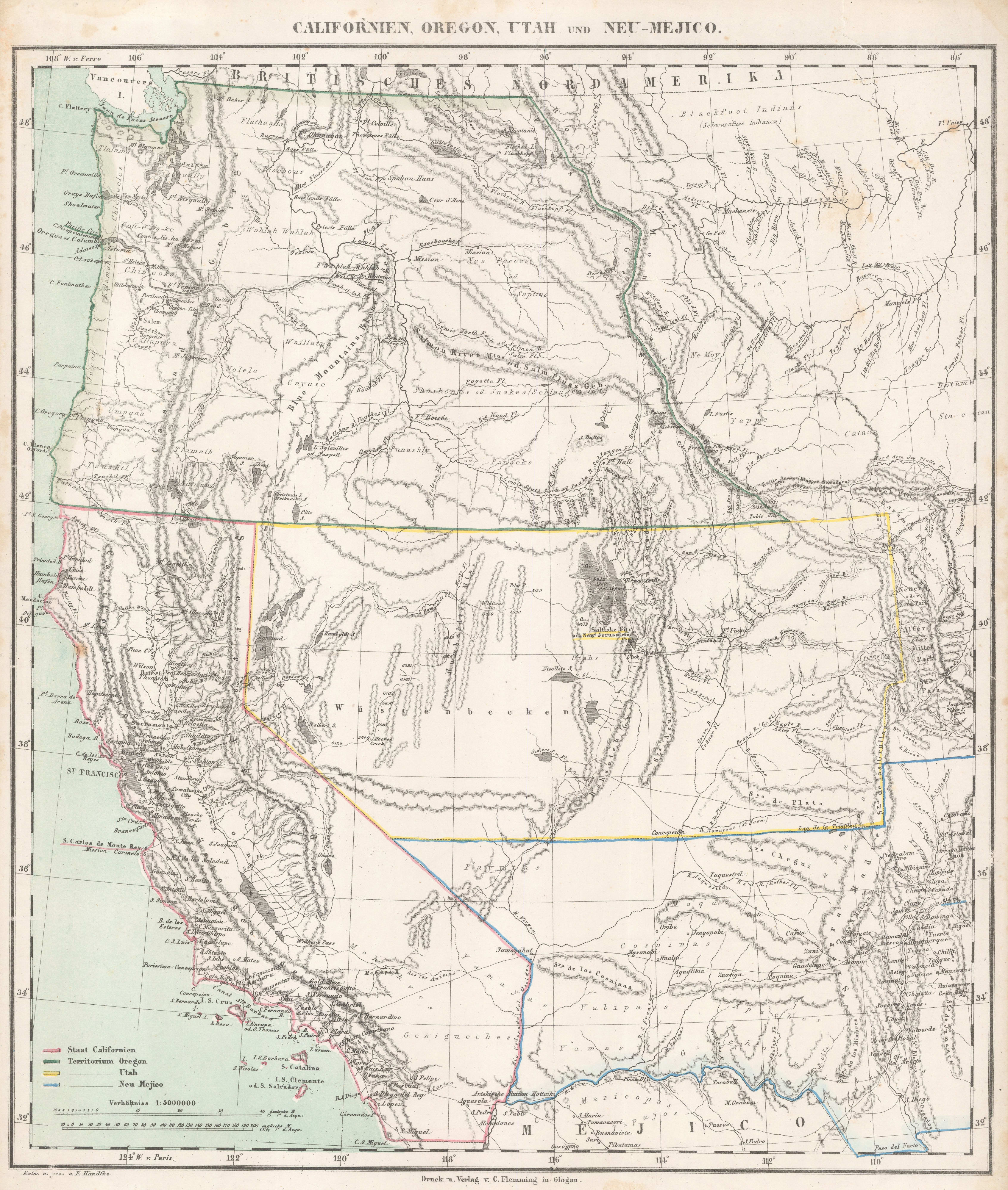 Carl Flemming, California, Oregon, Utah and New Mexico, 1857 | The Map ...