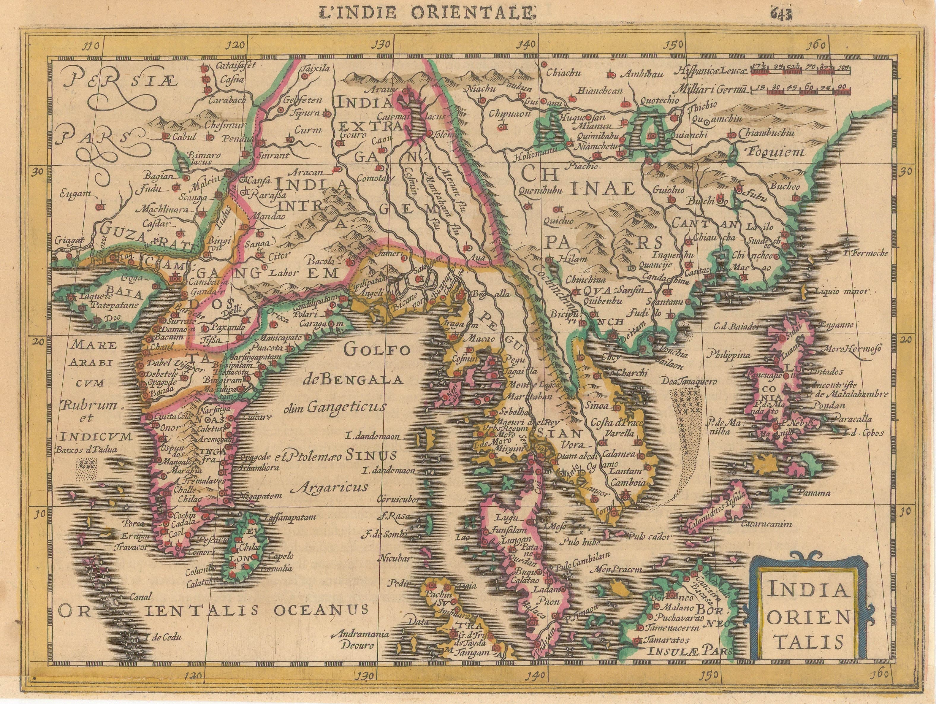 Mercator Hondius, India and Southeast Asia, 1630 | The Map House