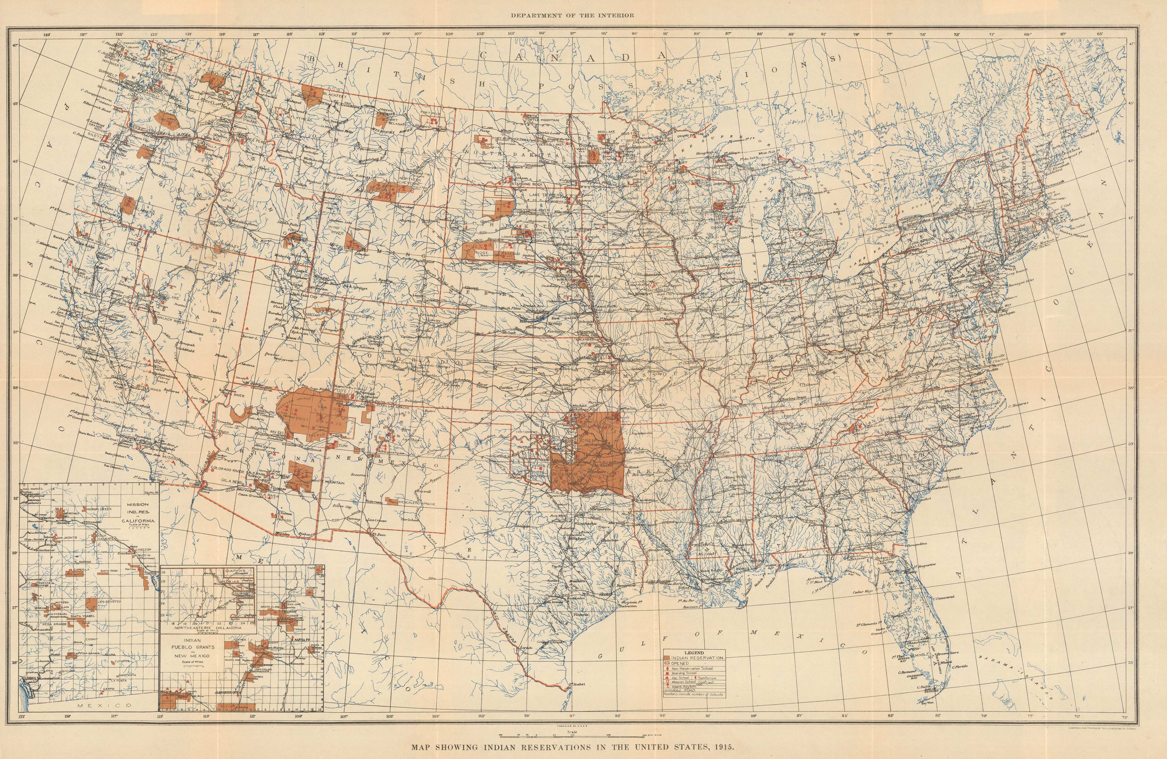 United States Geological Survey (USGS), Indian Reservations in the ...
