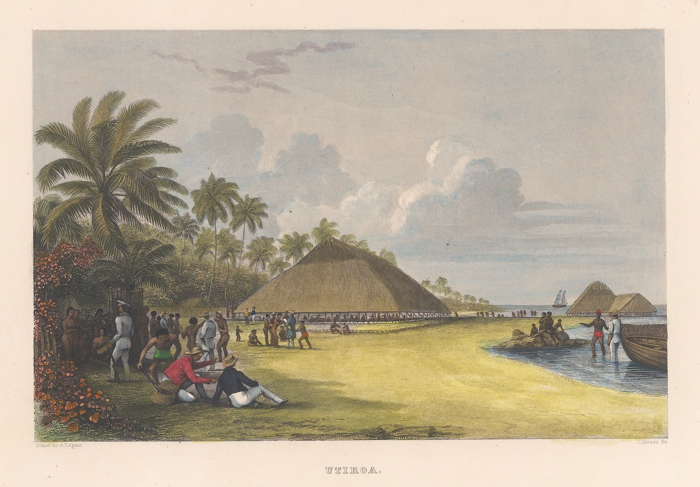 Alfred Agate, Fiji - Tabiteuea (Drummond's Island), 1843 | The Map House