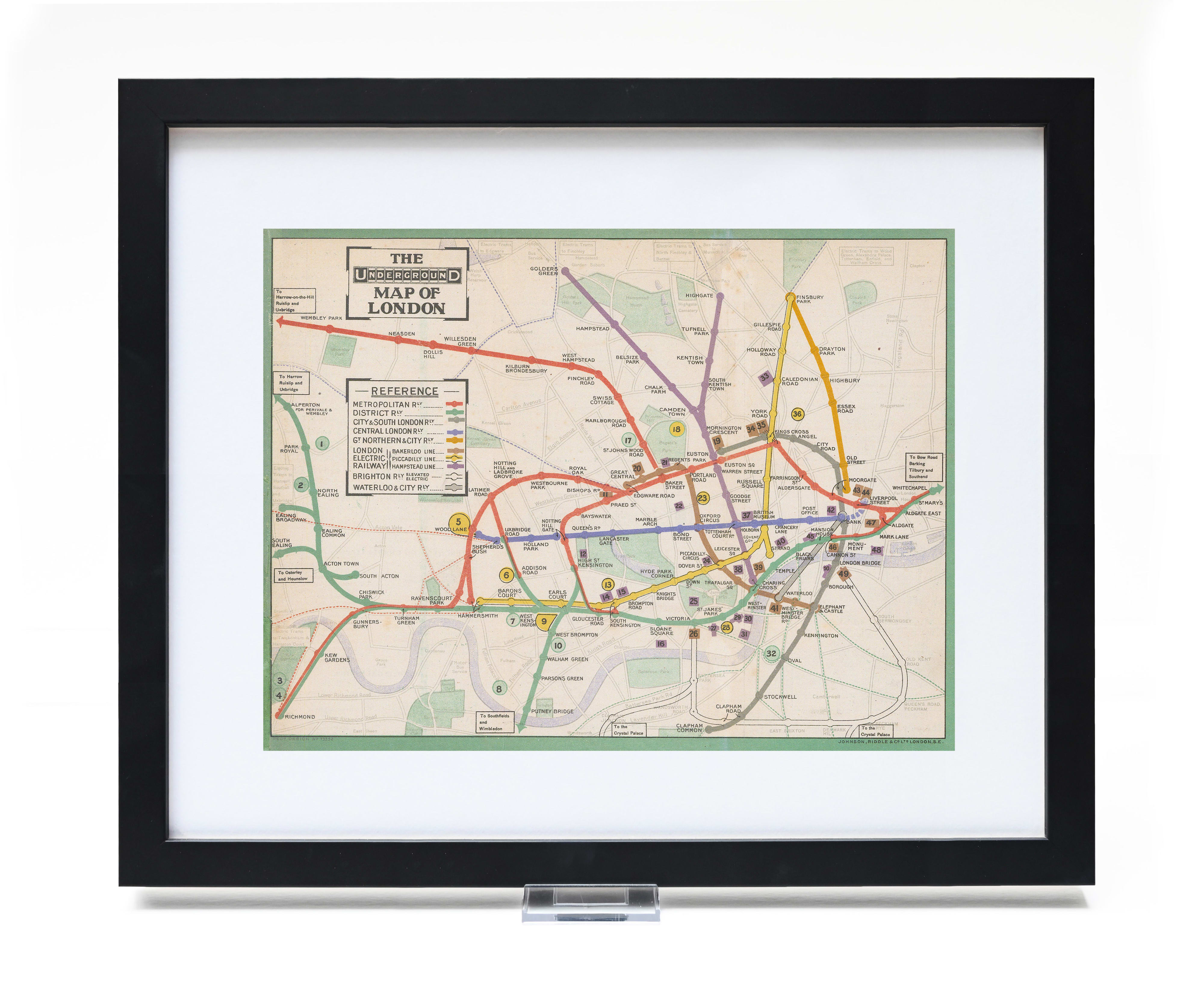 London Underground, The Underground Map of London, 1911 | The Map House