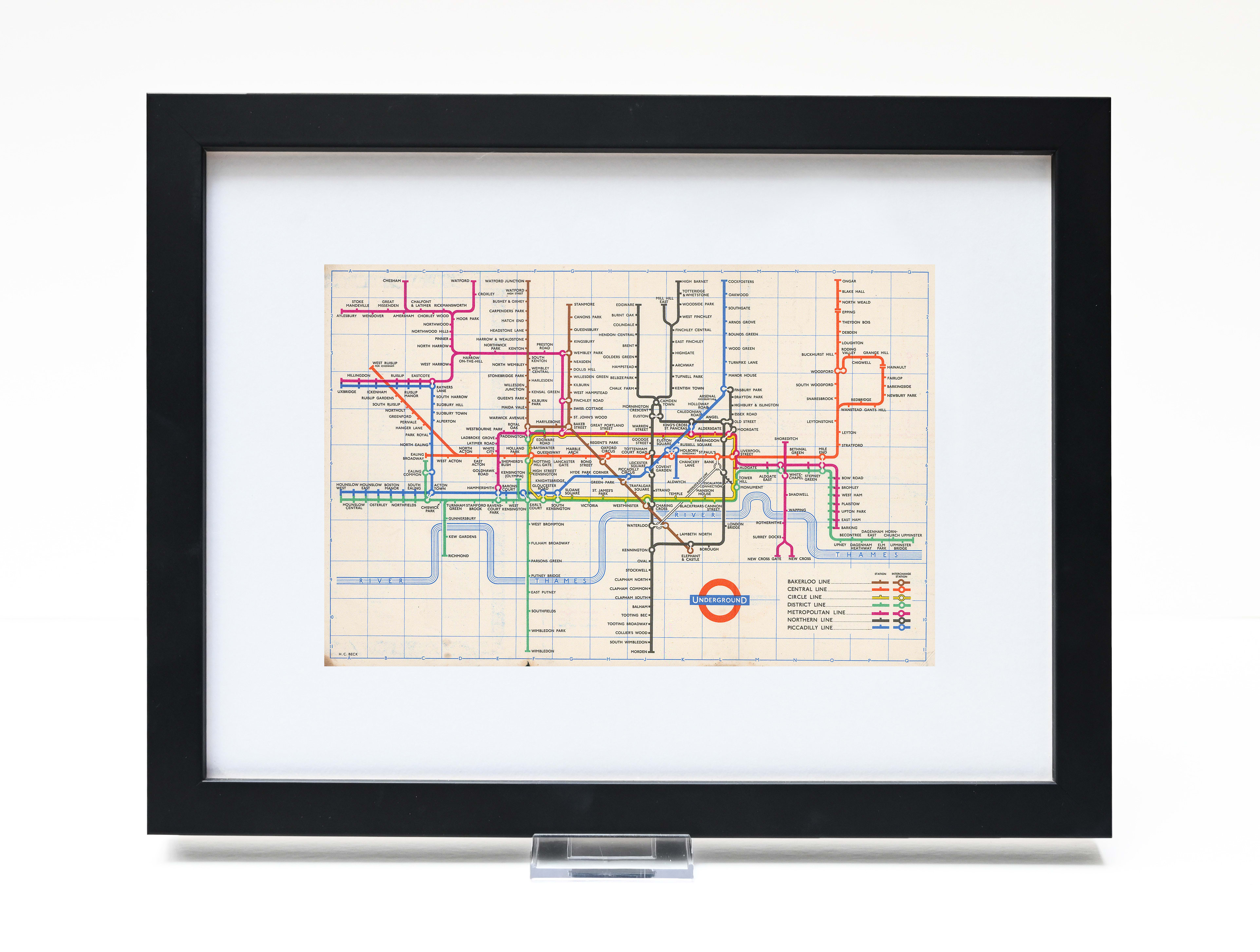 Harry Beck, Harry Beck's Final Tube Map, 1960 | The Map House