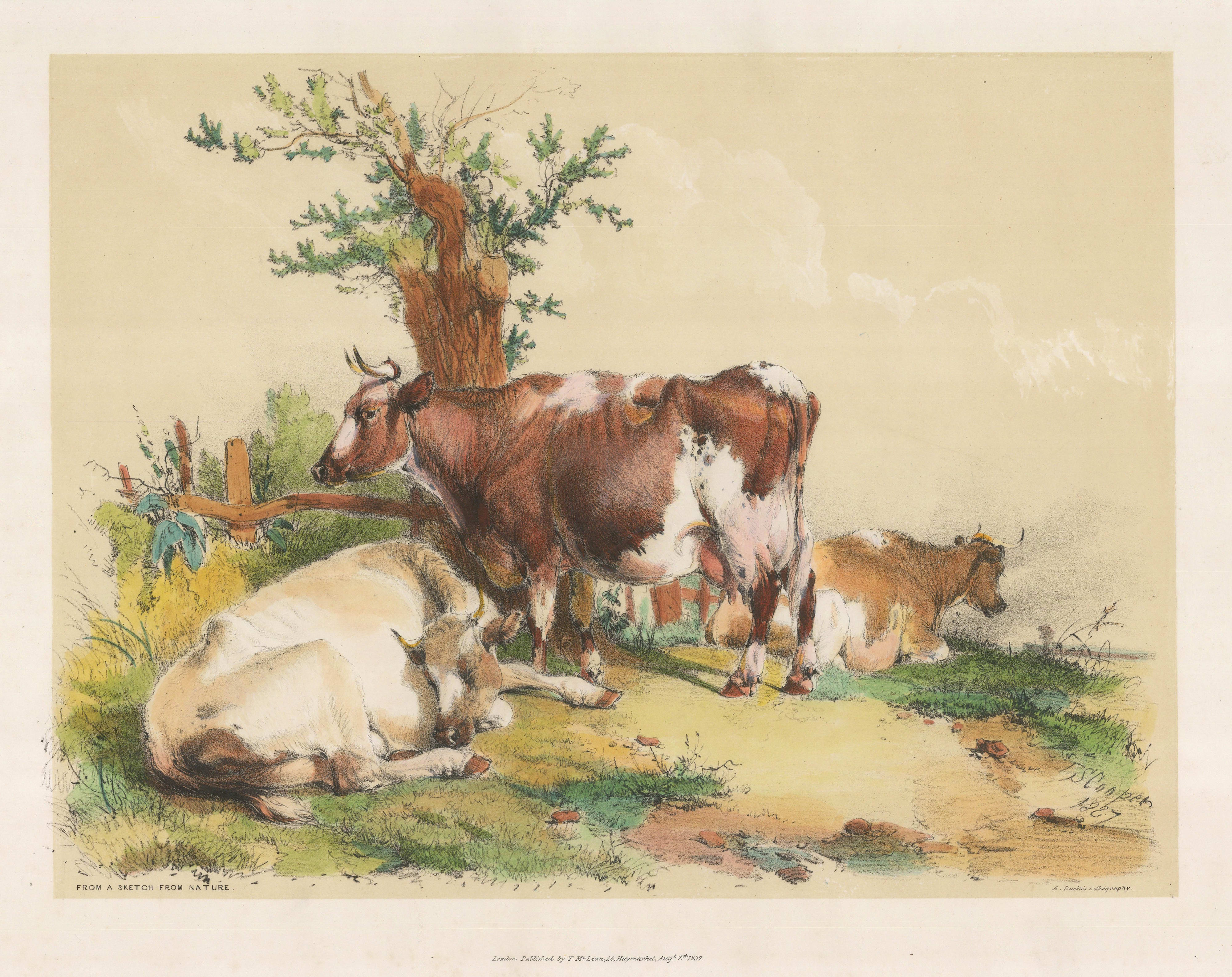 Thomas Sidney Cooper, Cattle - Pastoral scene, 1837 | The Map House